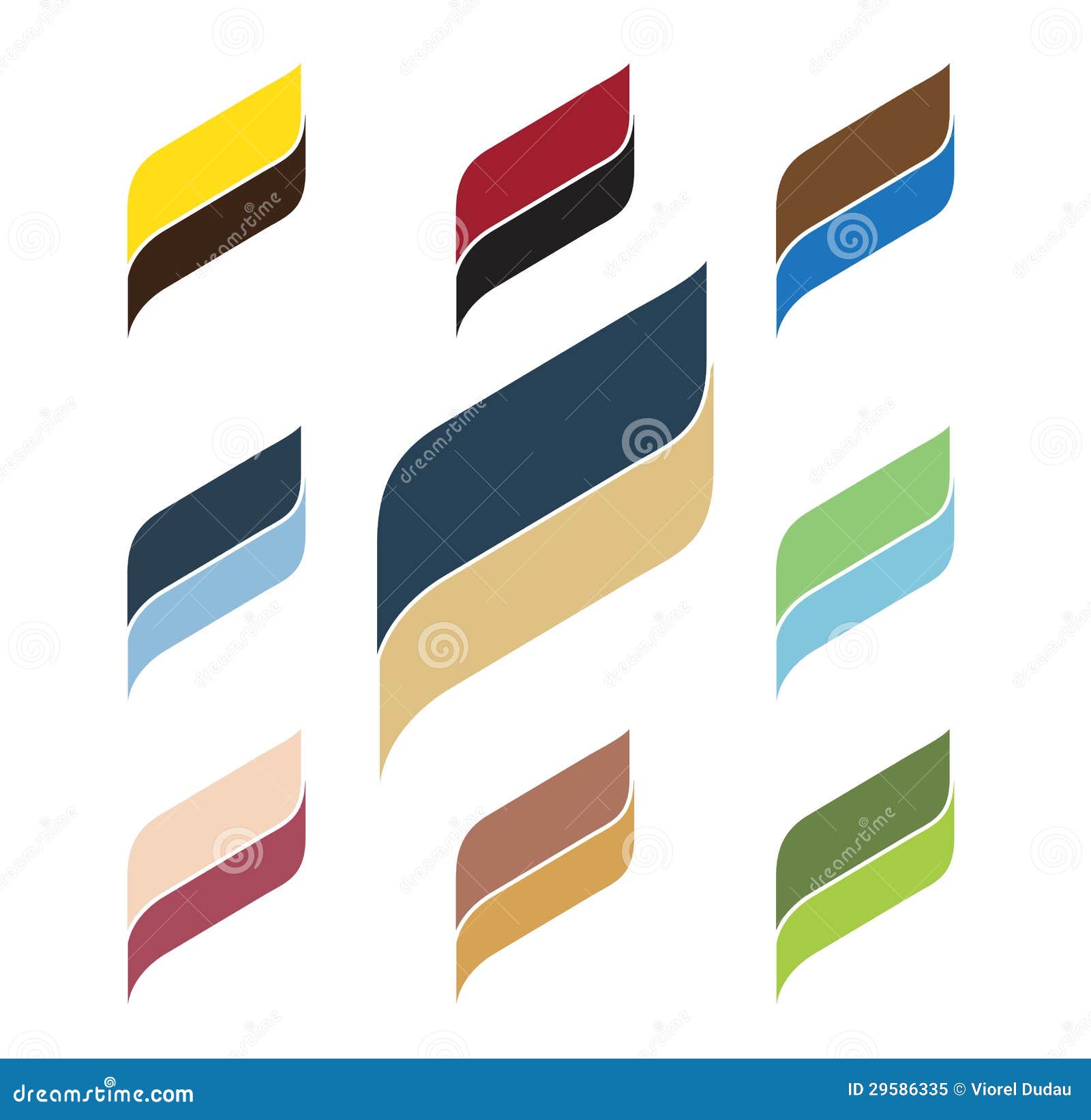 Two colors wavy logos stock illustration. Illustration of color - 29586335