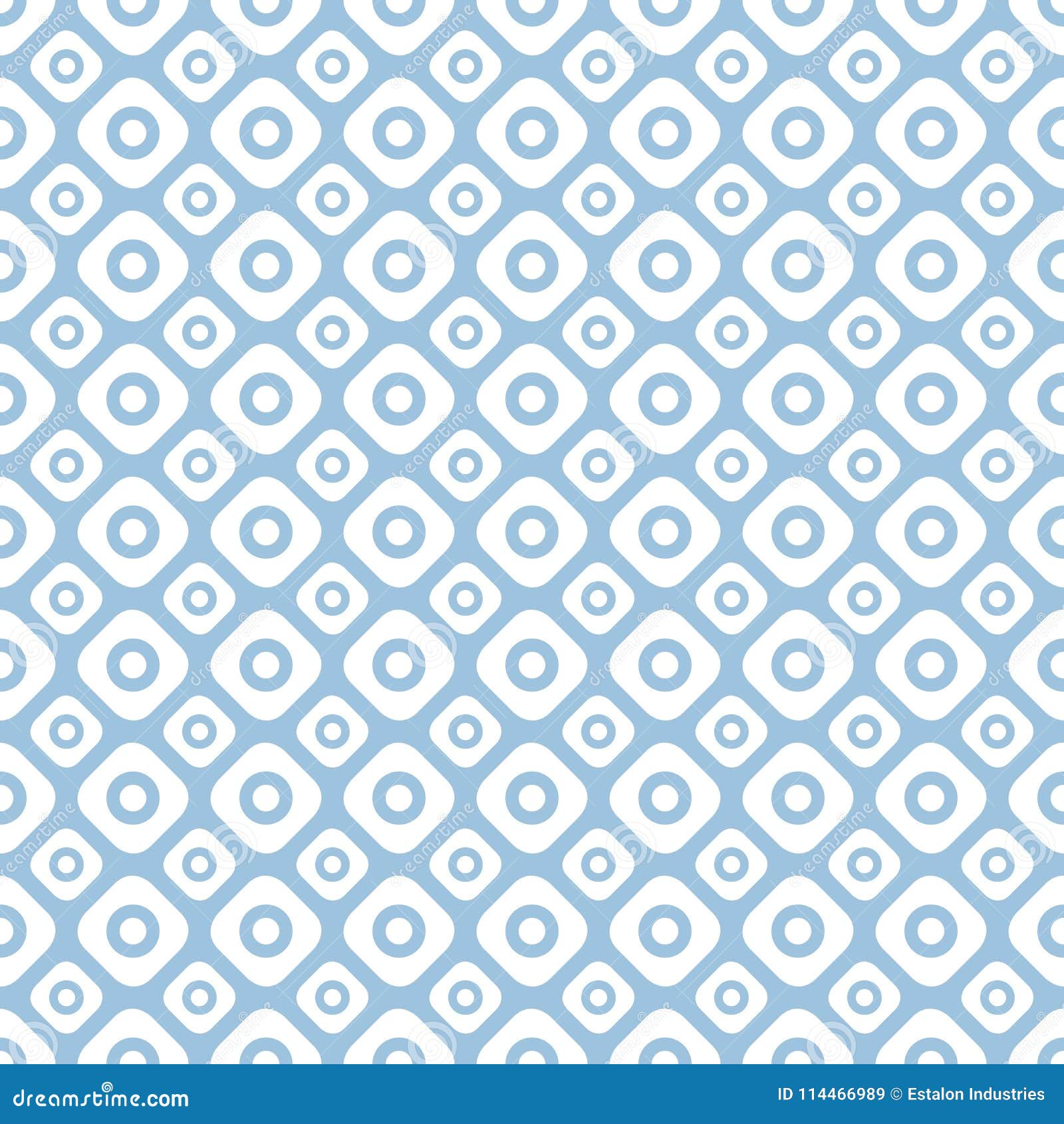 Light Blue on White Two Different Sized Squares with Circles Seamless ...