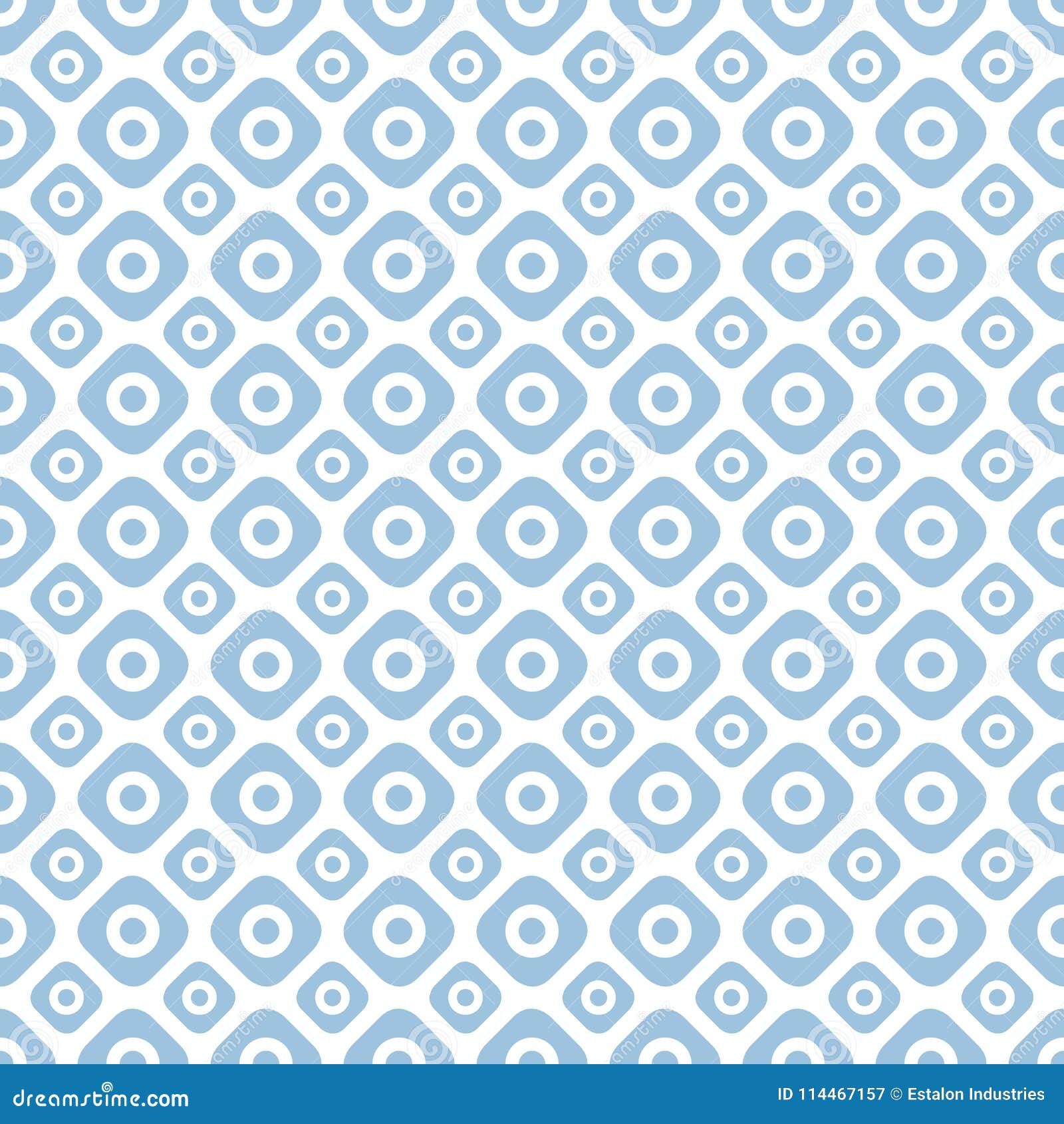Light Blue on White Two Different Sized Squares with Circles Seamless ...
