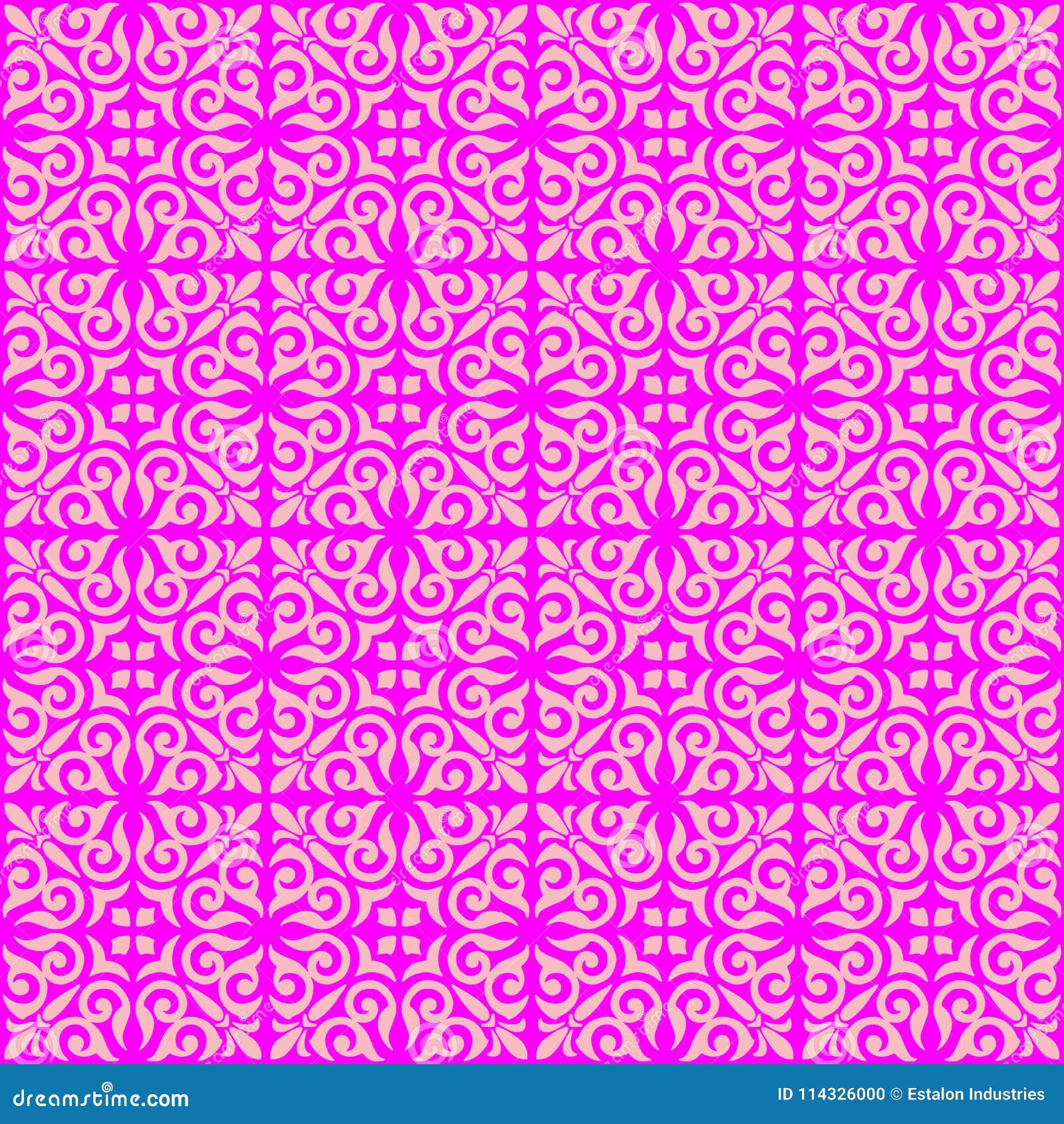 Pink on Magenta Ornamental Scroll Seamless Repeat Pattern Background ...