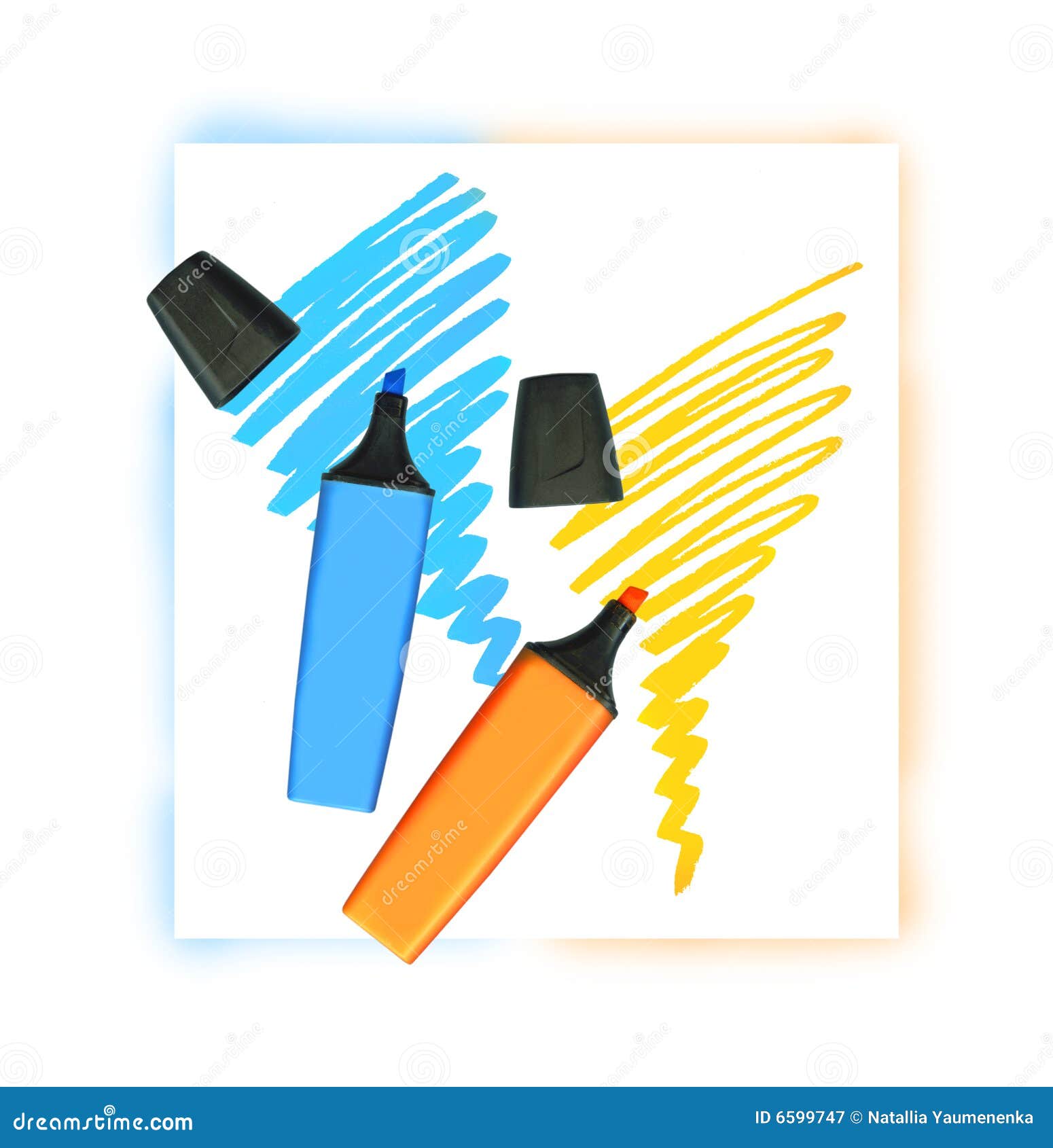 Two coloured markers stock illustration. Illustration of felt - 6599747