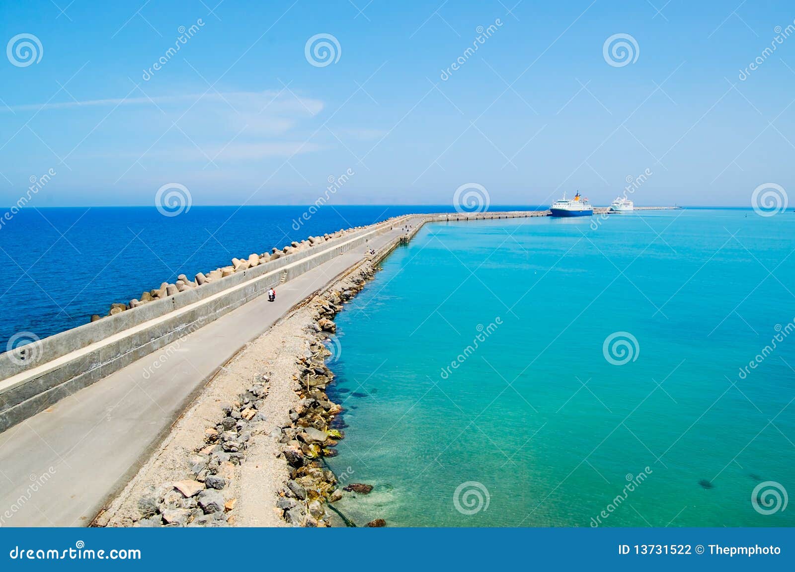 Two coloured sea stock photo. Image of rock, landing - 13731522