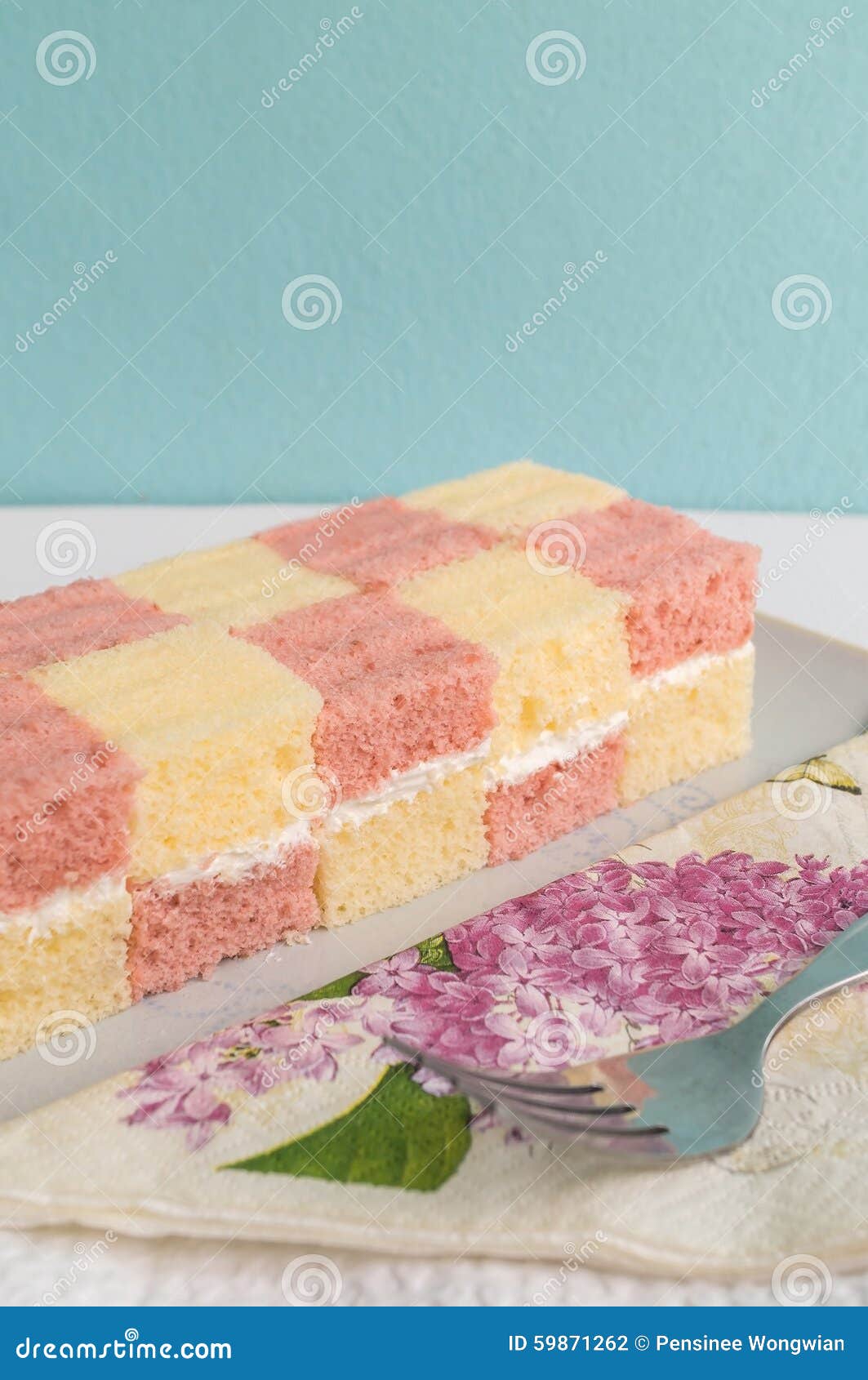 Two coloured sponge cake stock photo. Image of pastel - 59871262