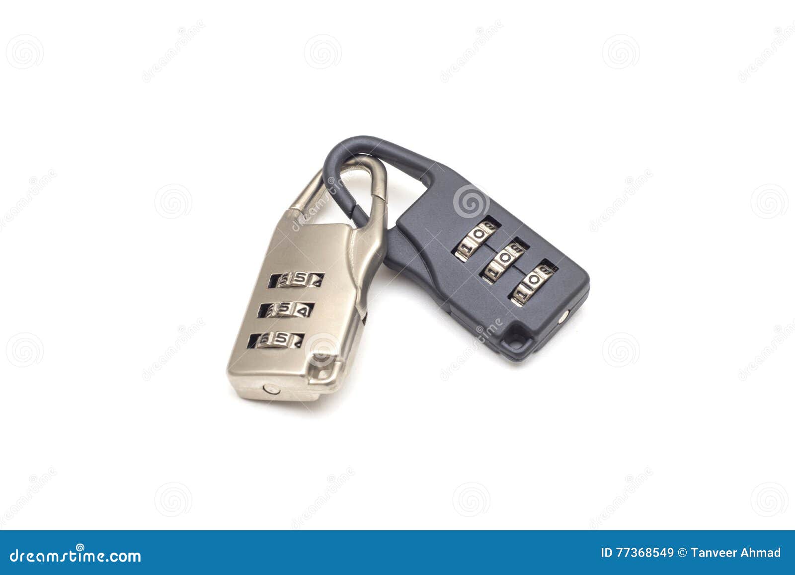 Two Combination Lock Pads Combined with Each Other on White Stock Image ...