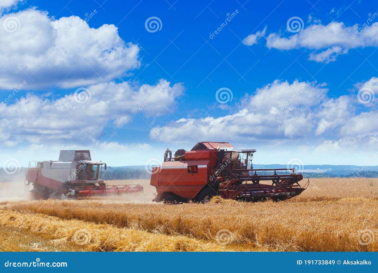 Two combine harvesters stock image. Image of combine - 191733849