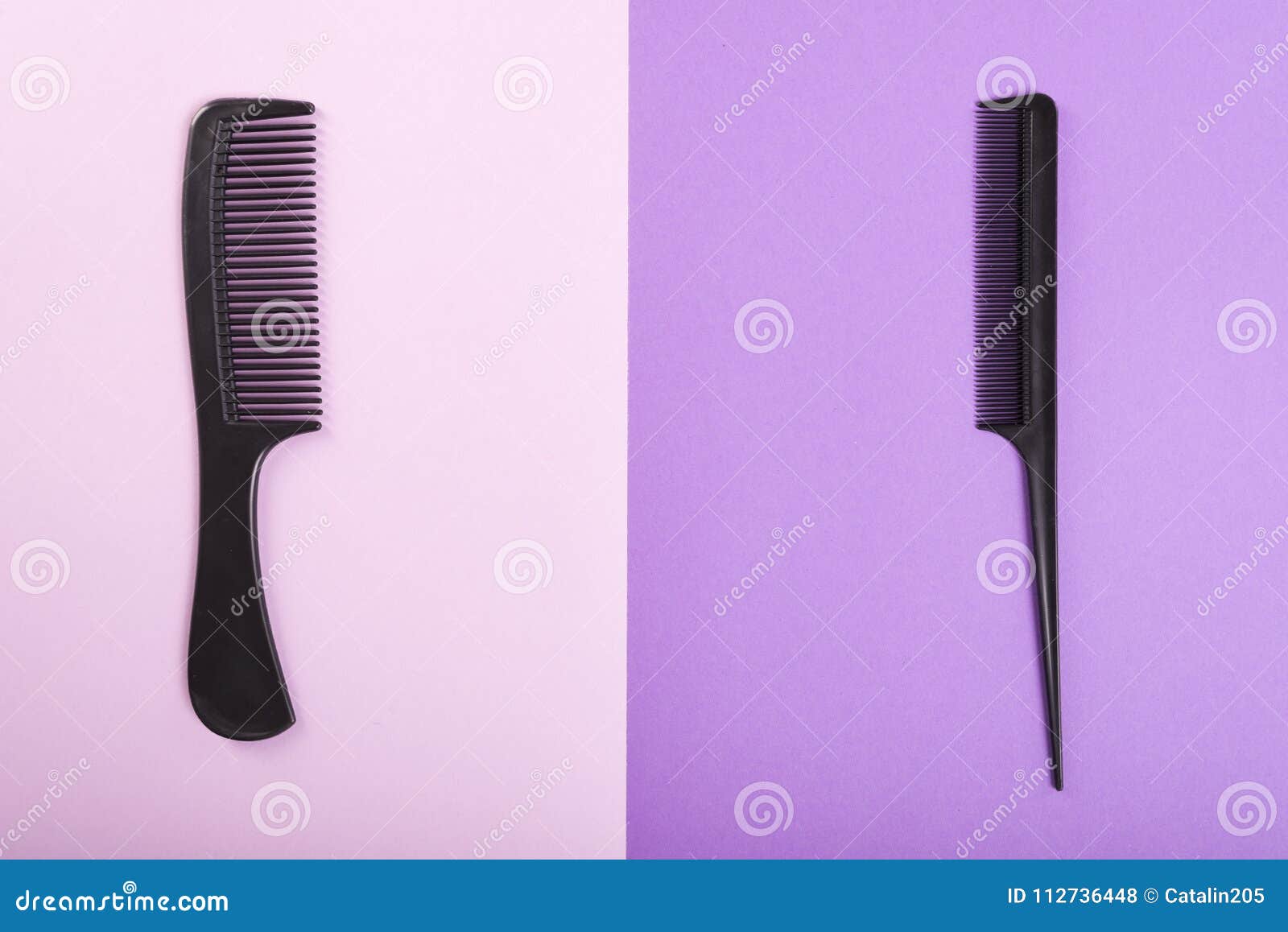 Two Combs on Pink and Purple Background Stock Photo - Image of ...