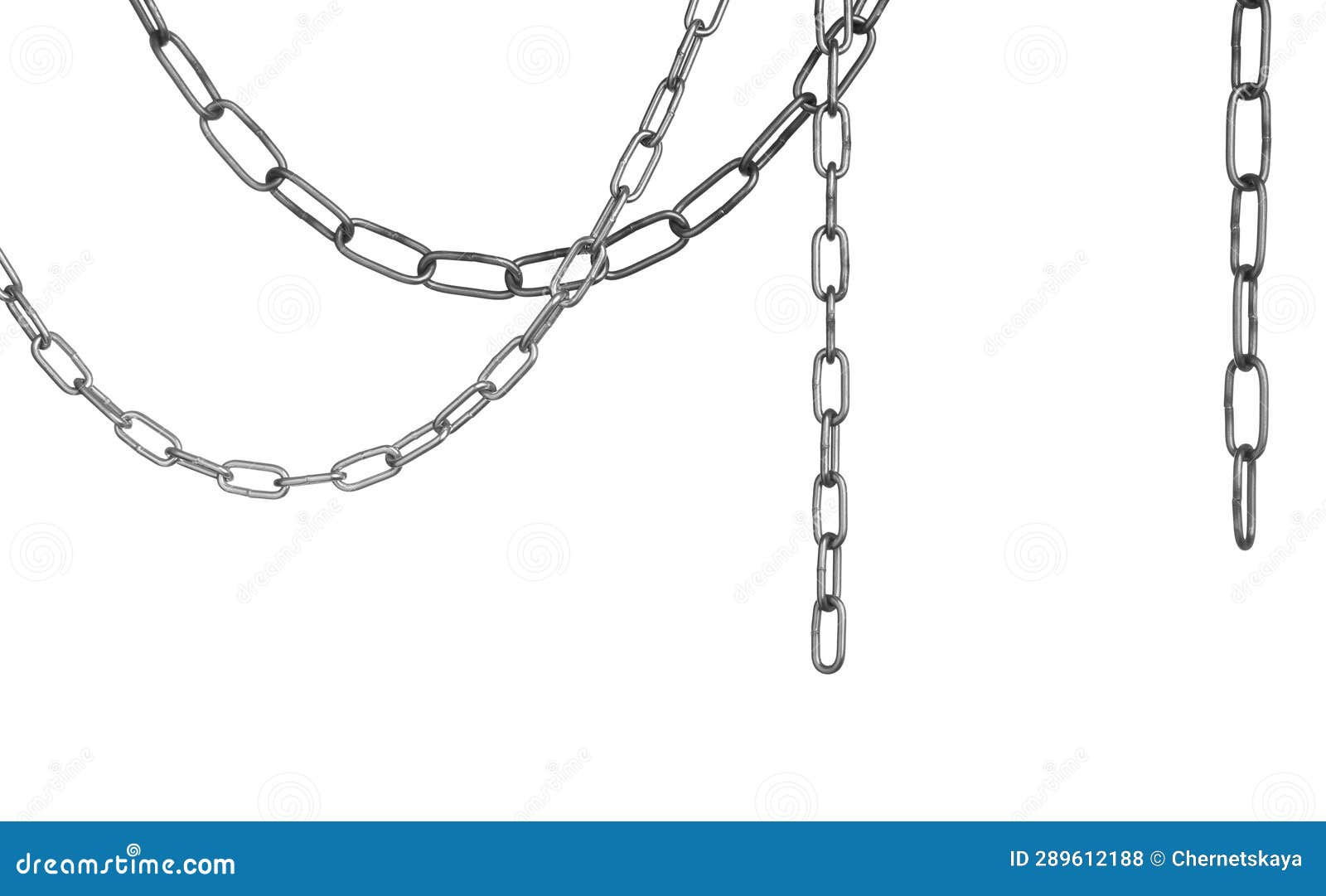 Two Common Metal Chains Isolated on White Stock Photo - Image of chains ...