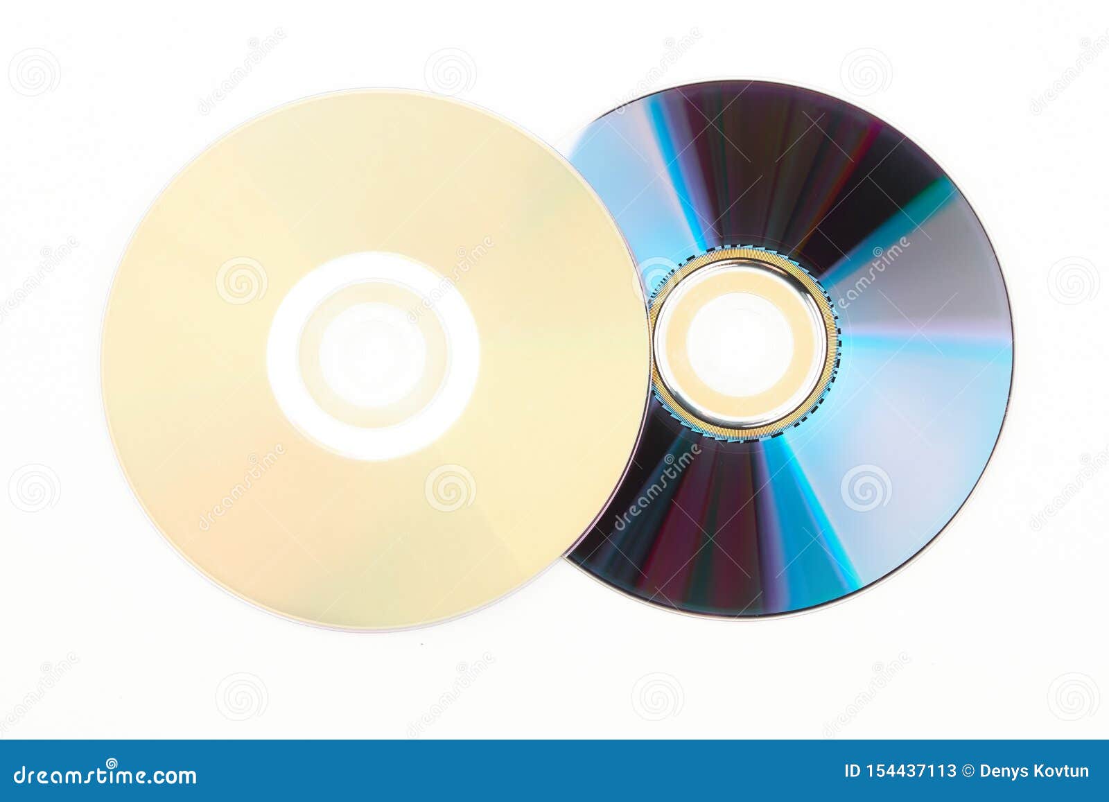 Two Compact Discs on White Background. Stock Image - Image of music ...