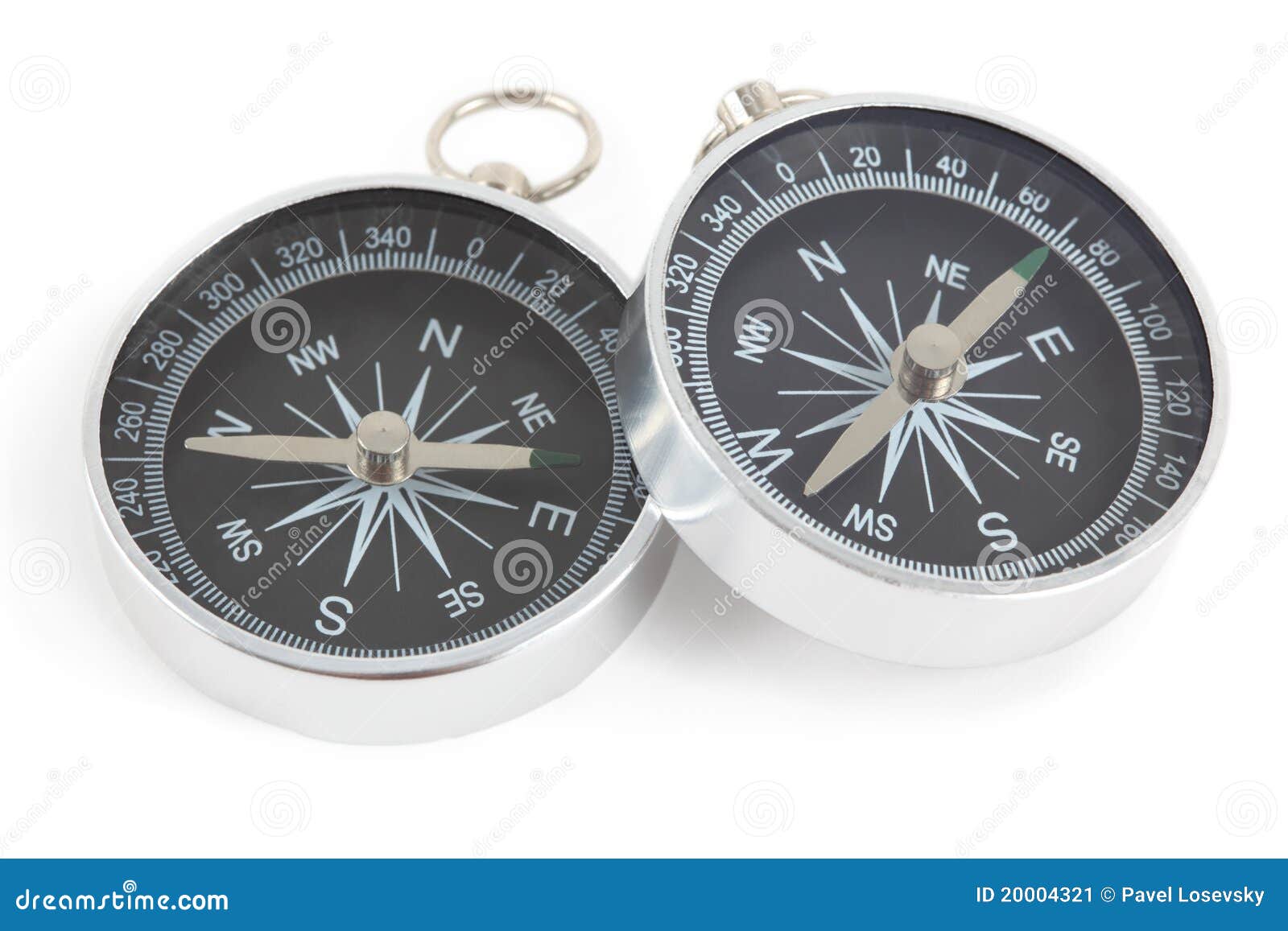 Two Compasses with Black Panel Isolated Stock Image - Image of degree ...
