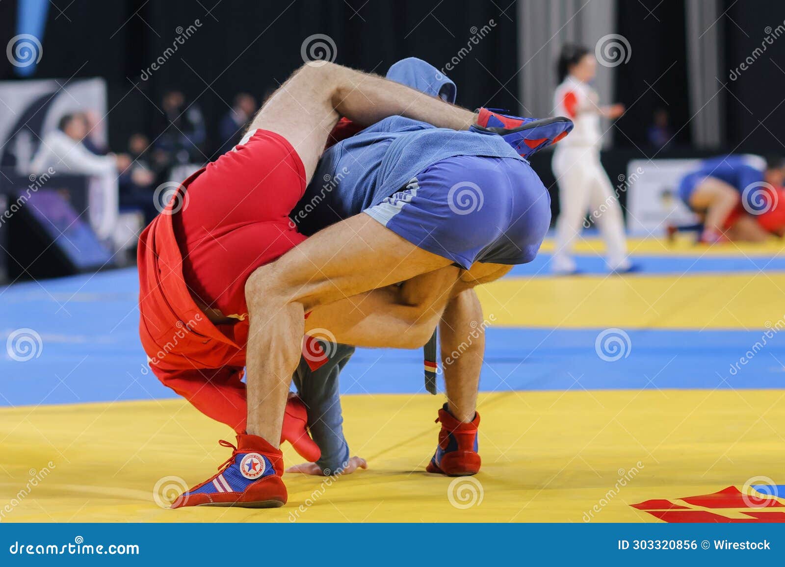 Two Competitors Participating in the Traditional Martial Art of Sambo ...