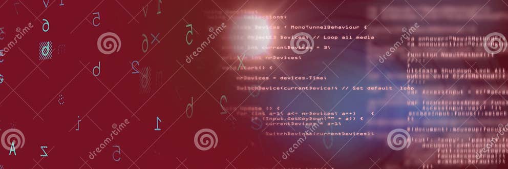 Two Computer Codes Processing Against Black and Gradient Background ...