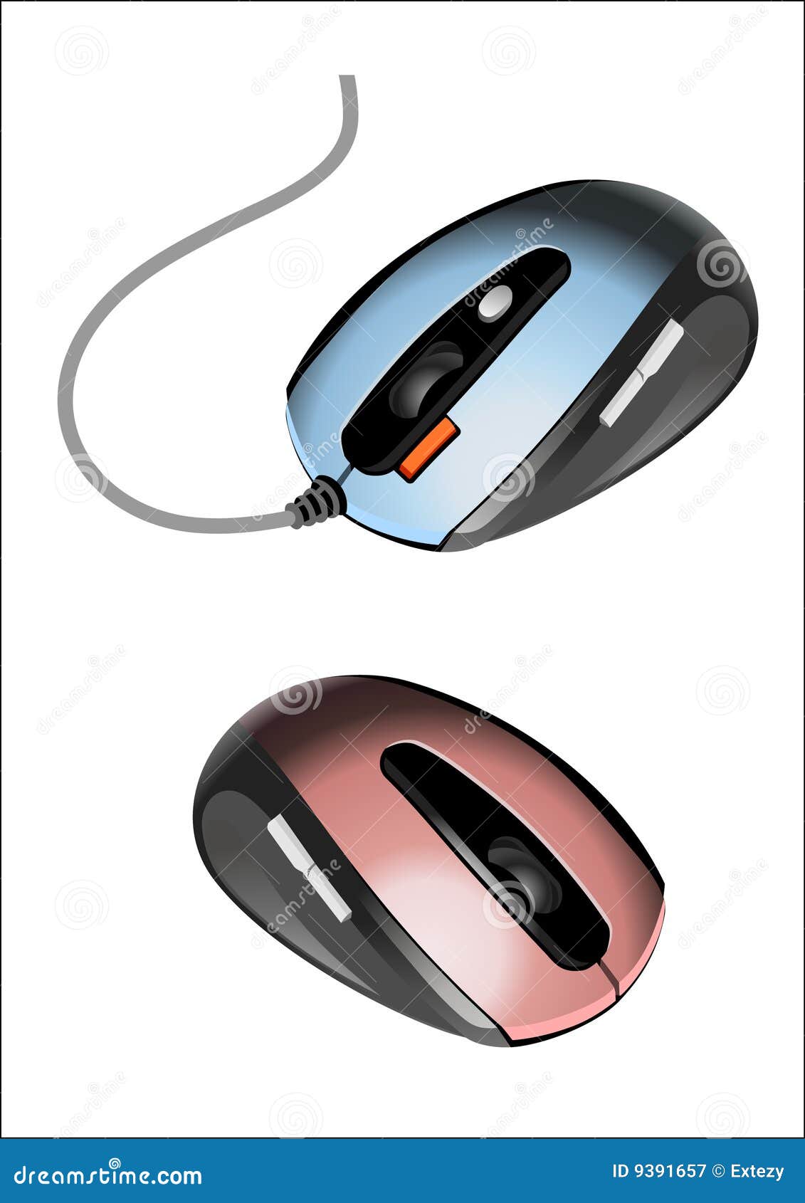 Two computer mouse stock vector. Illustration of laser - 9391657