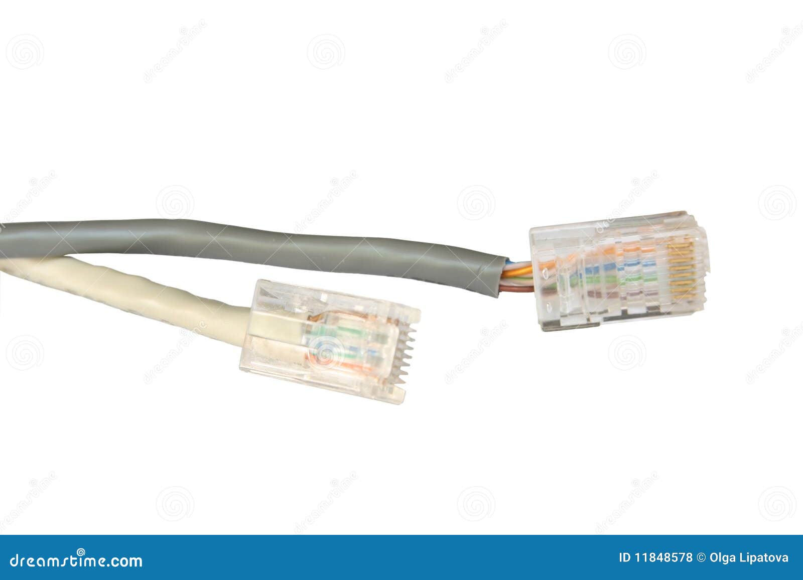 Two Computer Network Cables Stock Photo - Image of cord, cat5: 11848578