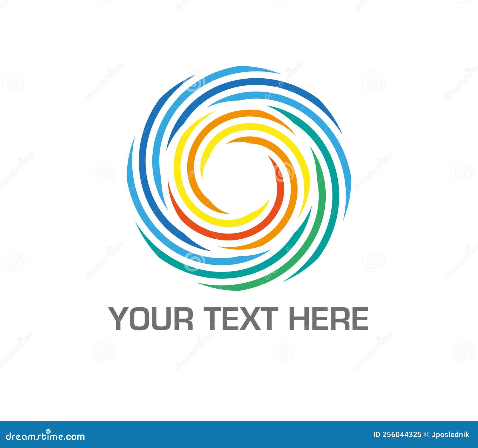 Two Concentric Colorful and Dynamic Vortices. Ready Logo Stock Vector ...
