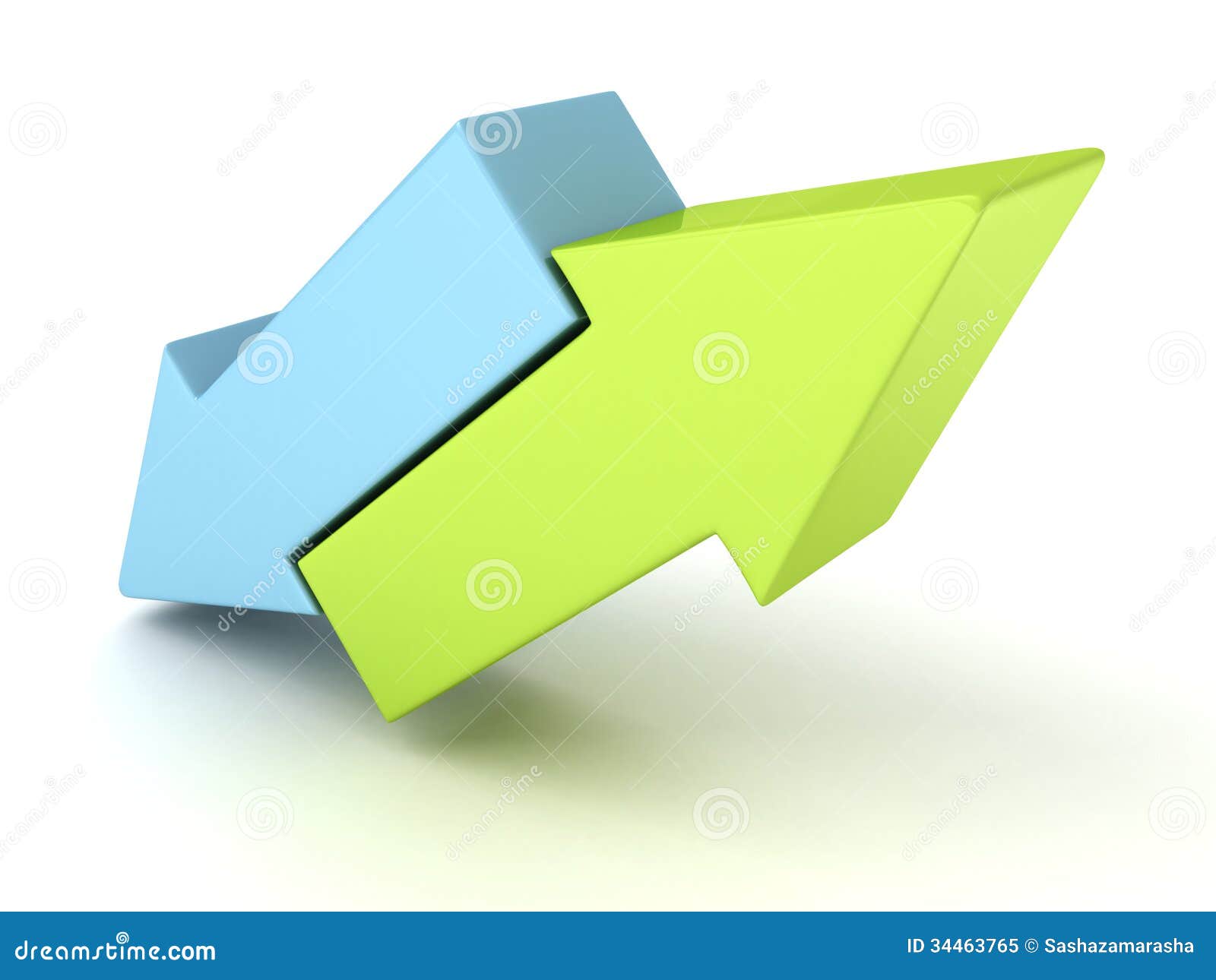 Two Concept Blue and Green Arrows in Different Directions Stock ...