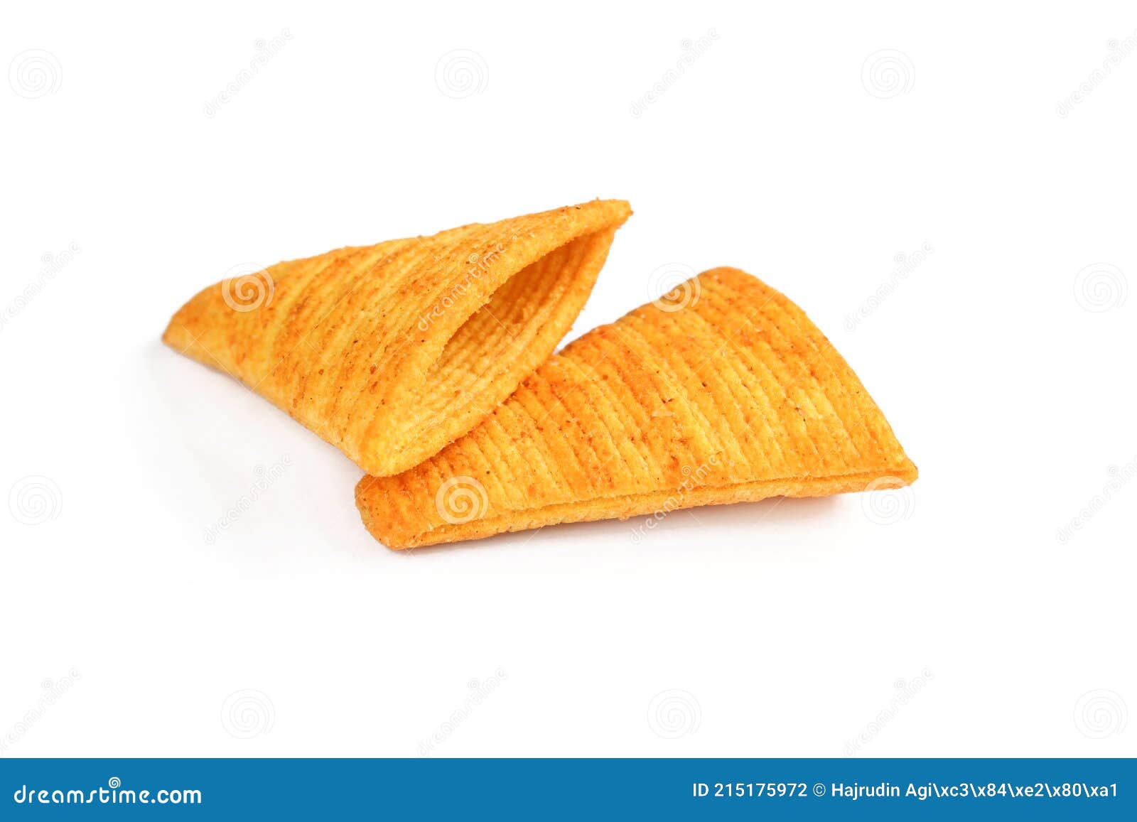 Two Cone Shaped Crispy Snacks Isolated on White Background Stock Photo ...