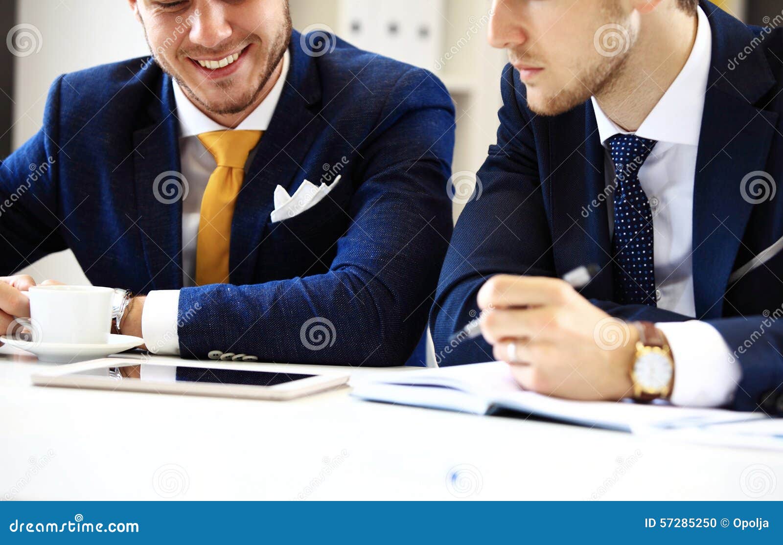 Two Confident Businessmen Networking Stock Photo - Image of team, adult ...