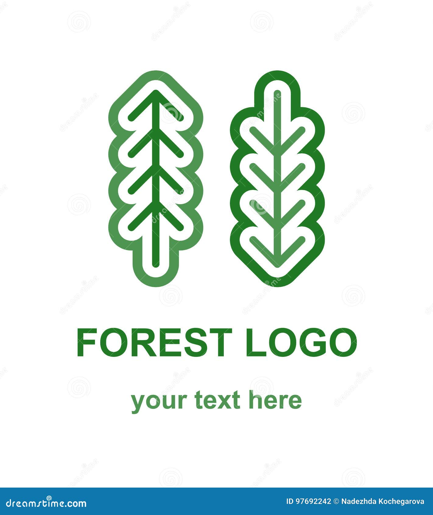 Two Coniferous Forest Trees Logo Stock Vector - Illustration of line ...