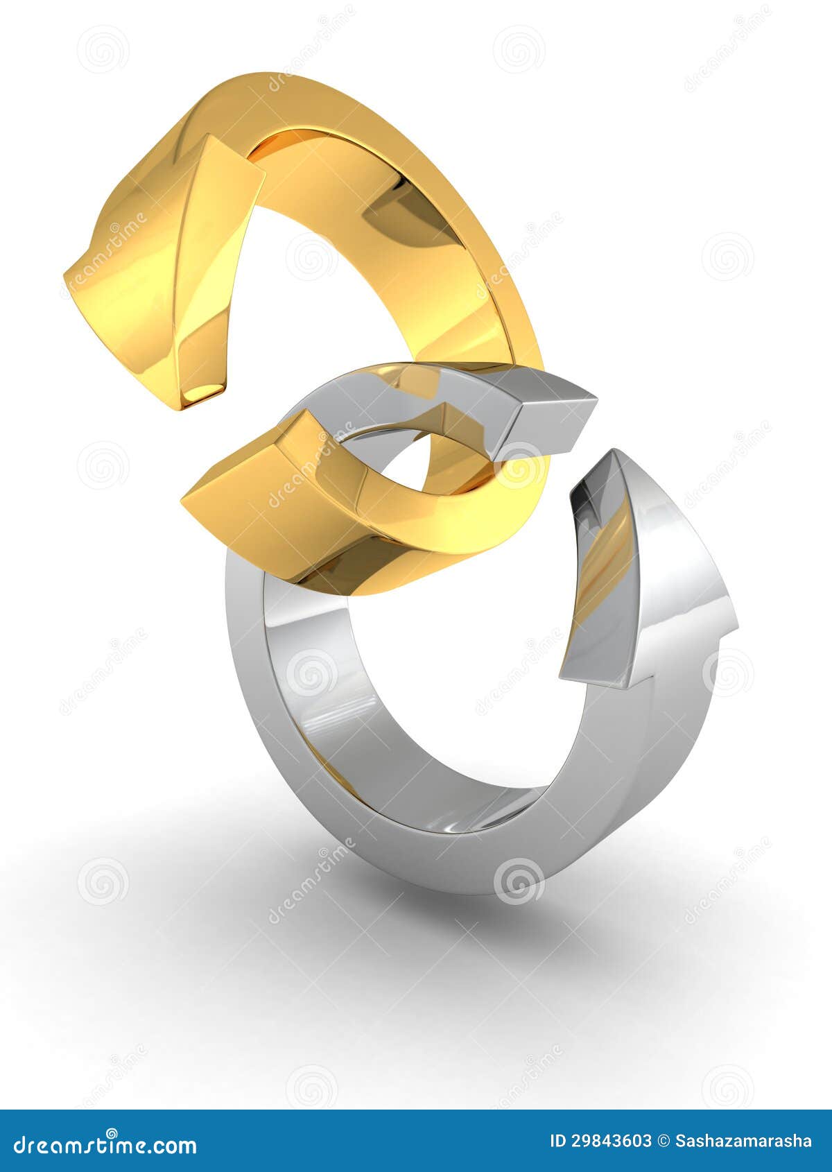 Two Connected Arrows on a White Background Stock Illustration ...