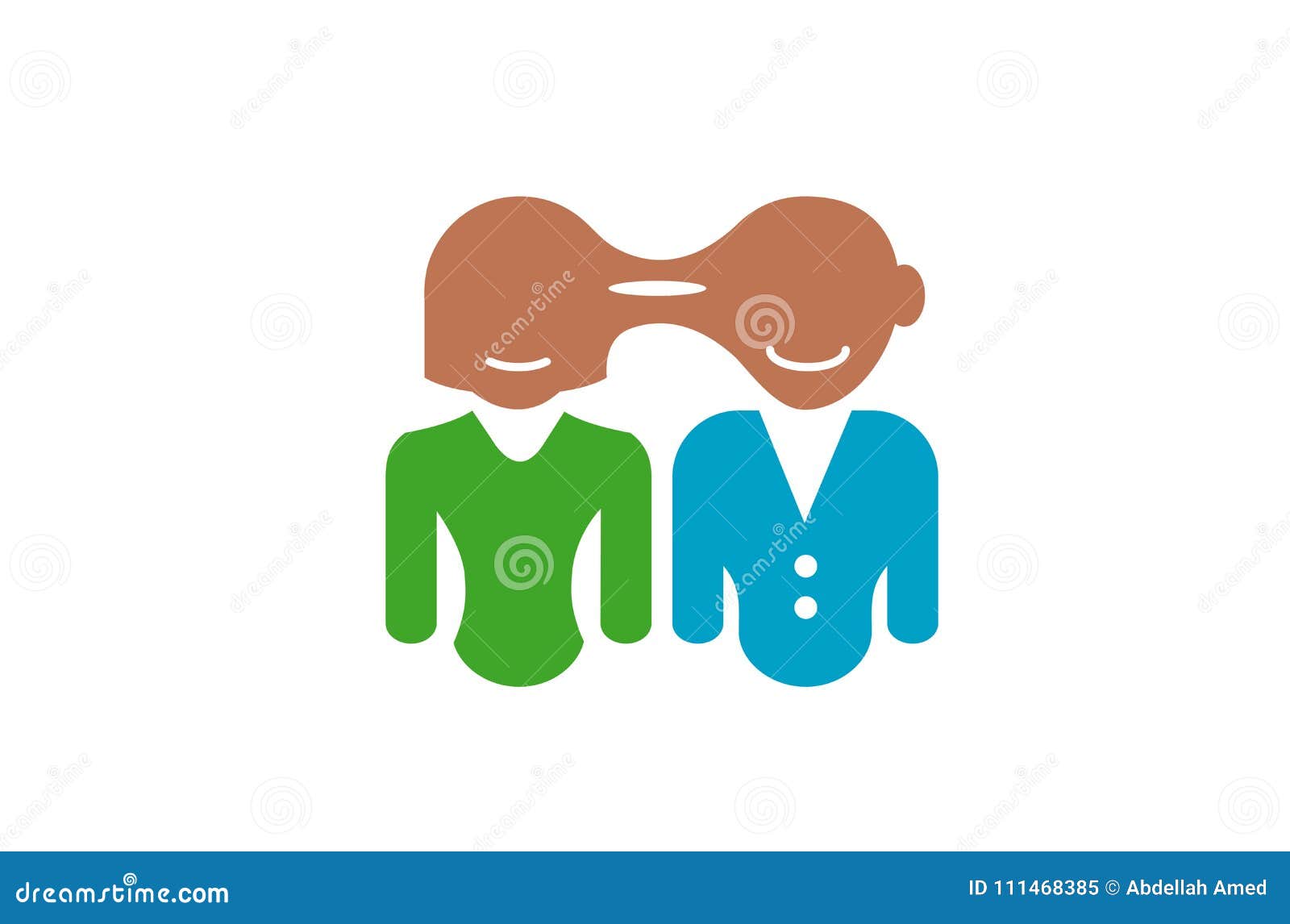 Two Connected Character Logo Stock Vector - Illustration of cute ...