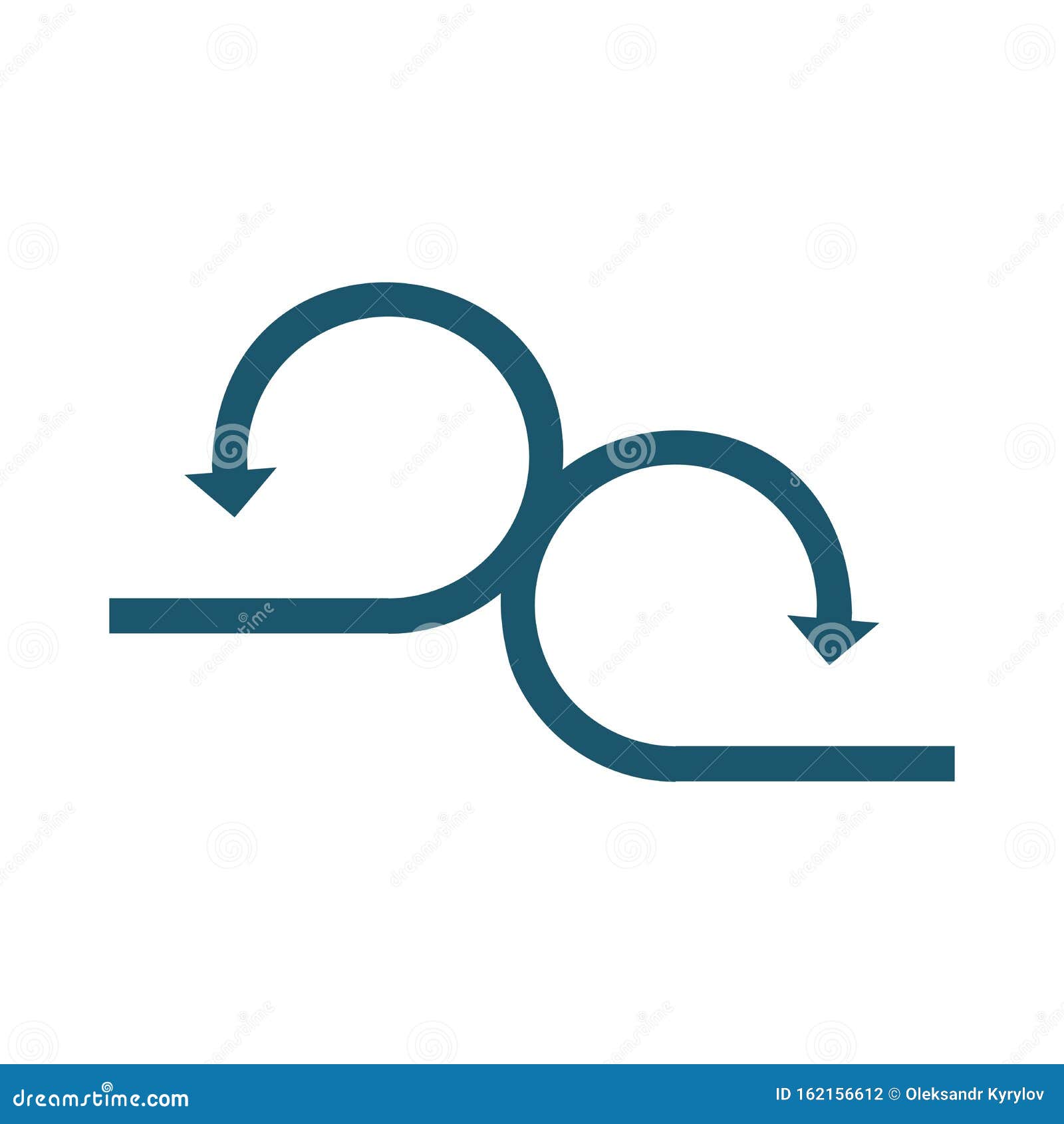 Two Connected Circle Opposite Arrows. Stock Vector Illustration ...