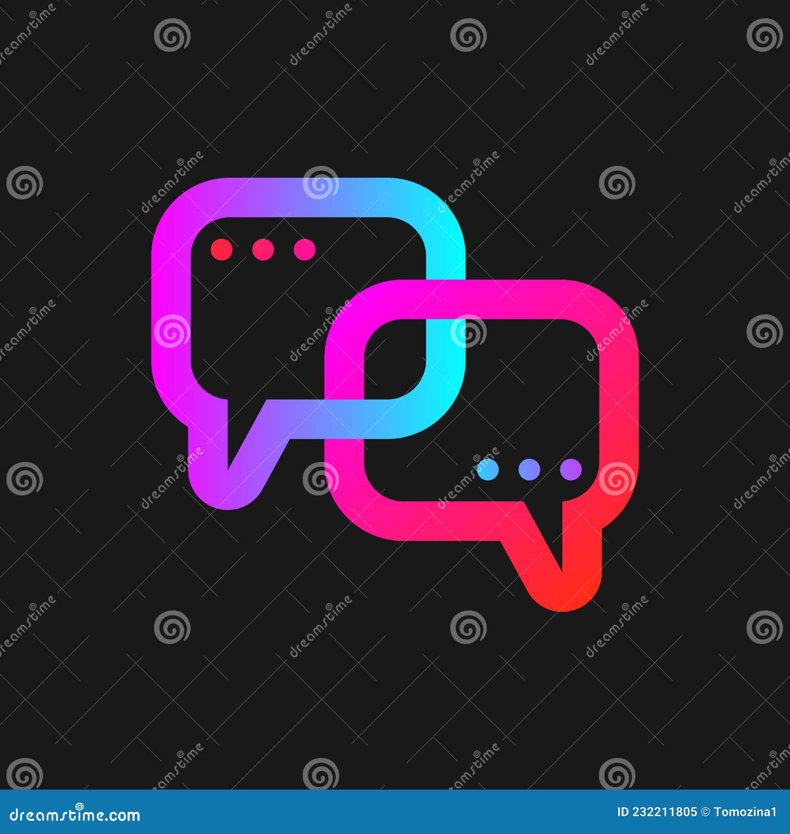 Two Connected Comment Bubbles. Conversation, Communication Symbol Stock ...