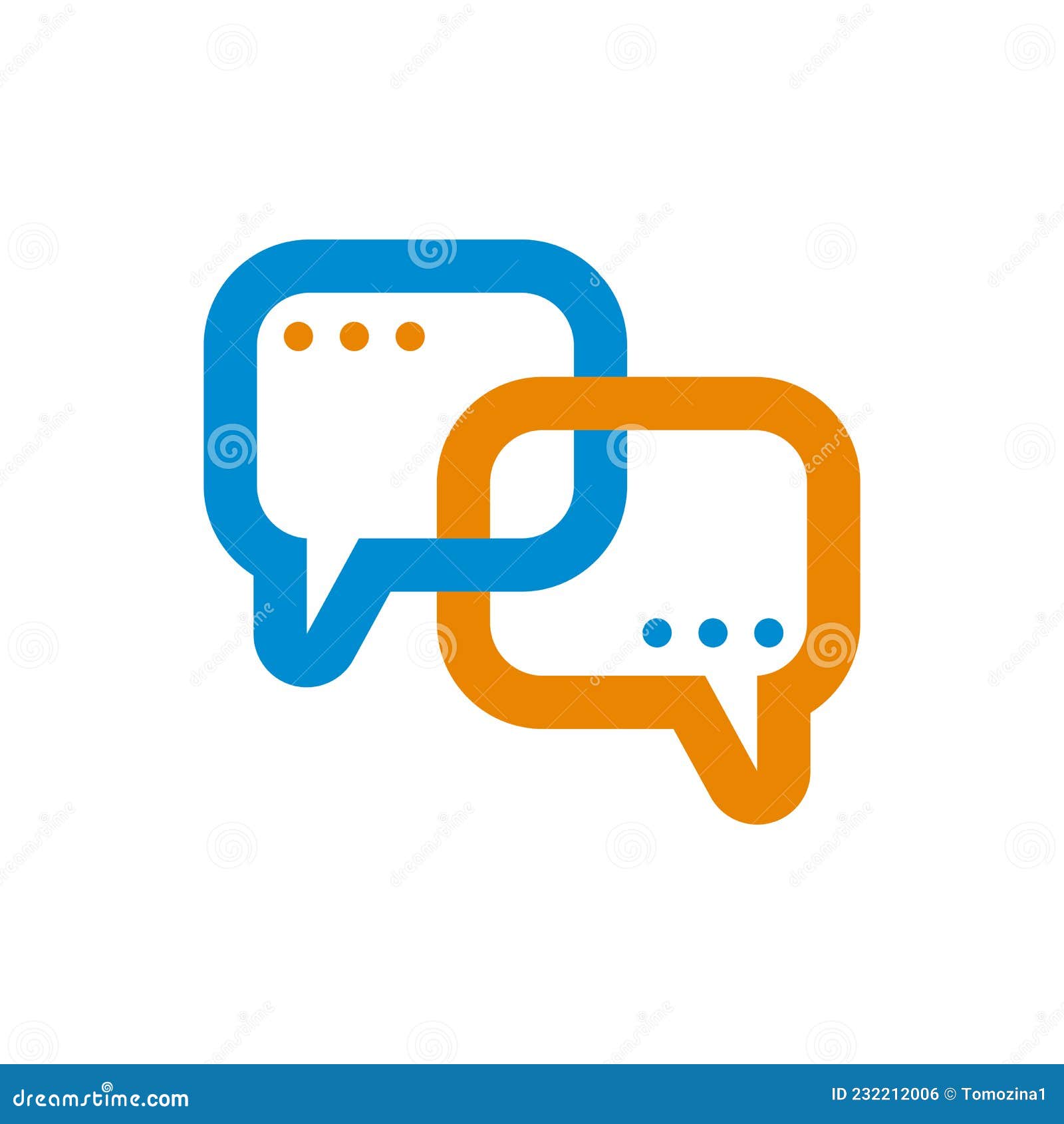 Two Connected Comment Bubbles. Conversation, Communication Symbol Stock ...