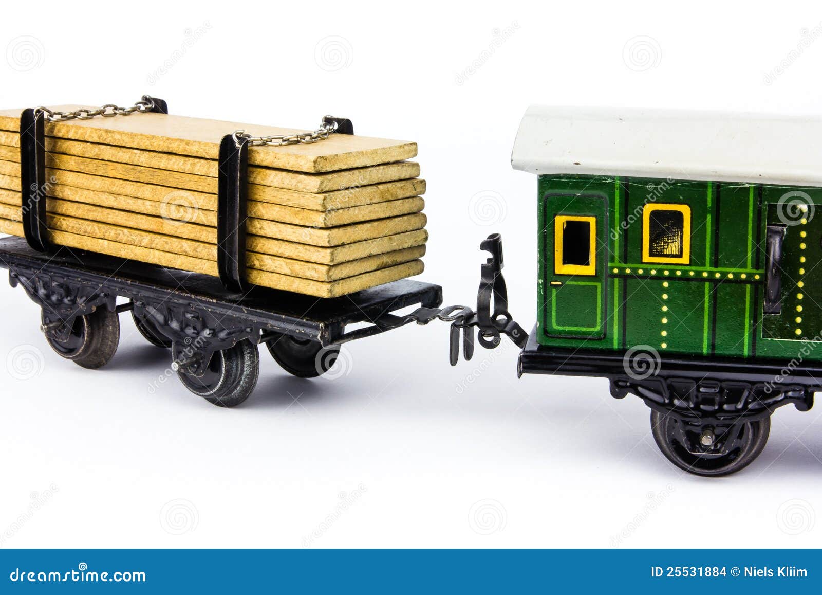 Two Connected Toy Train Wagons Stock Photo - Image of chain, traffic ...
