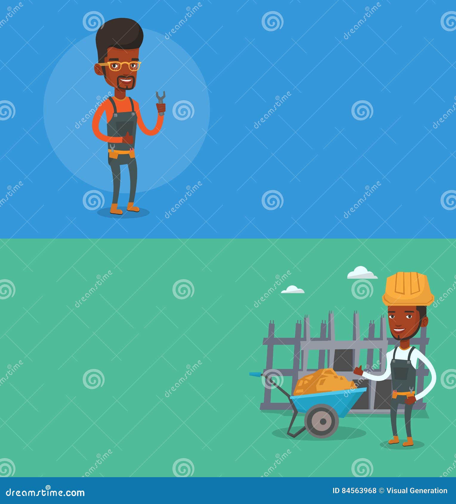 Two Construction Banners with Space for Text. Stock Vector ...