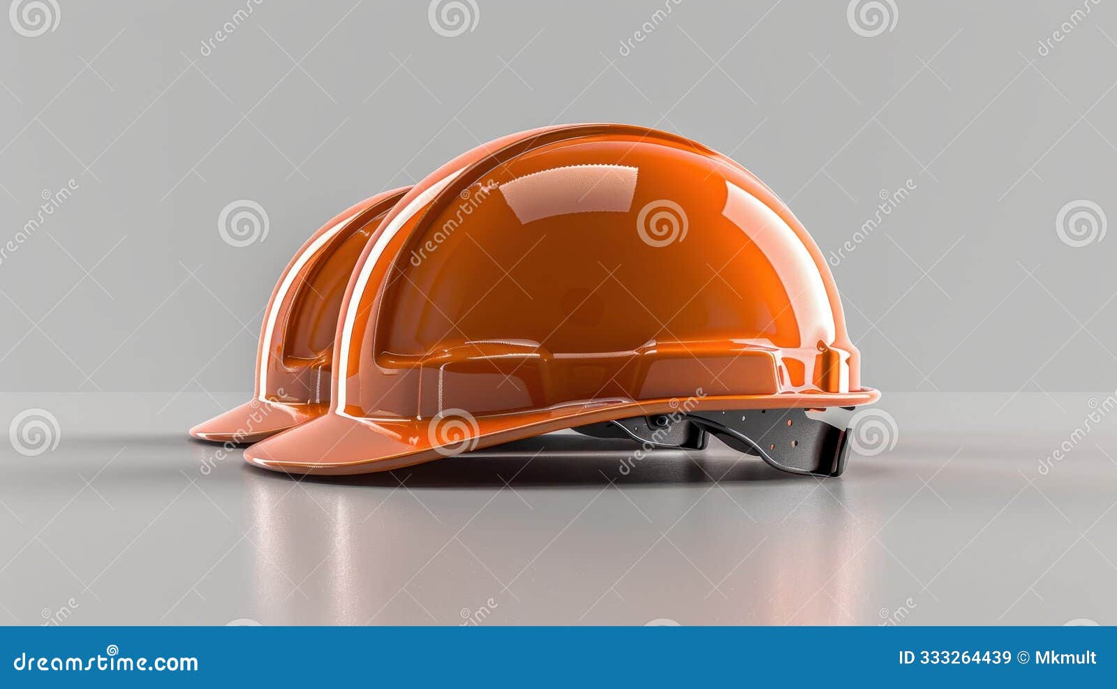 Construction Hard Hats on a Plain Background Highlighting Protective ...
