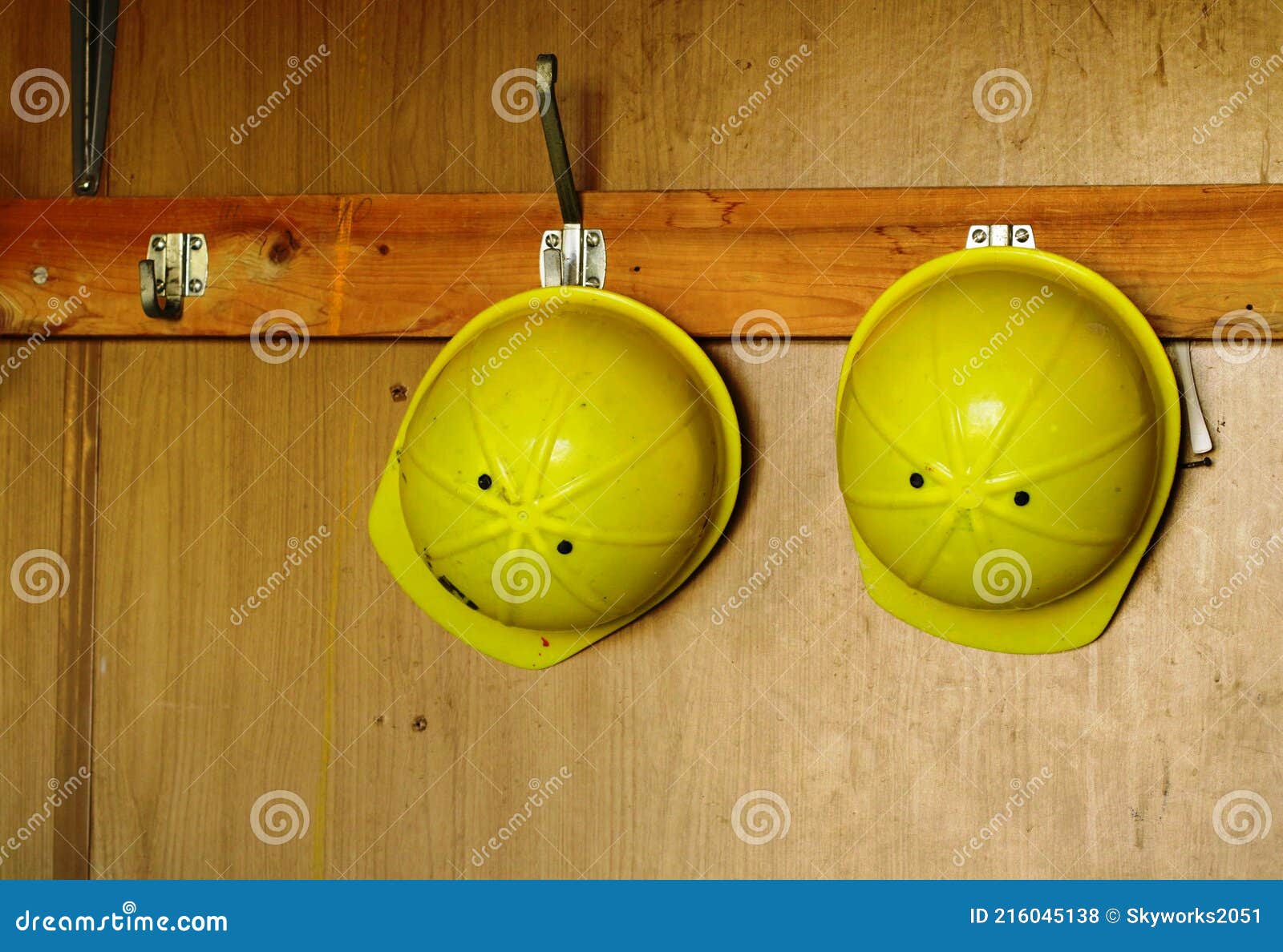 Two Construction Helmets. Safety Helmet Engineering Construction Worker ...