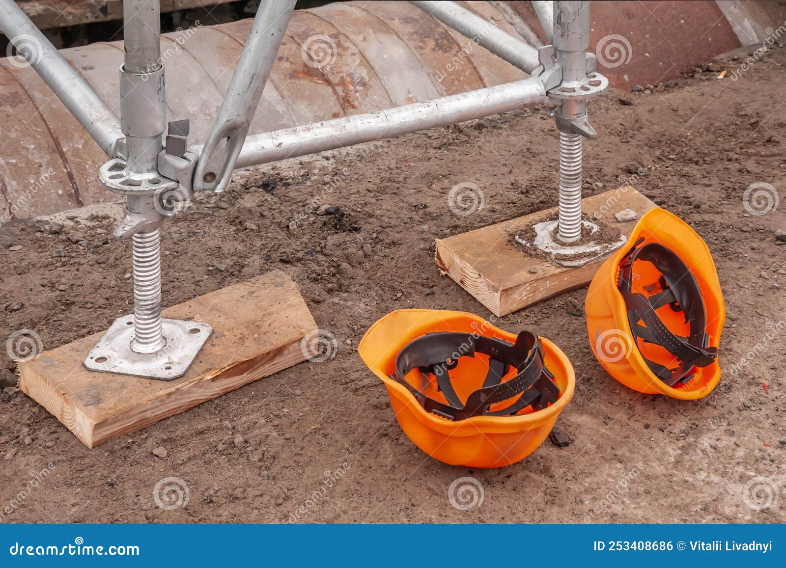 Two construction helmets stock photo. Image of duty - 253408686