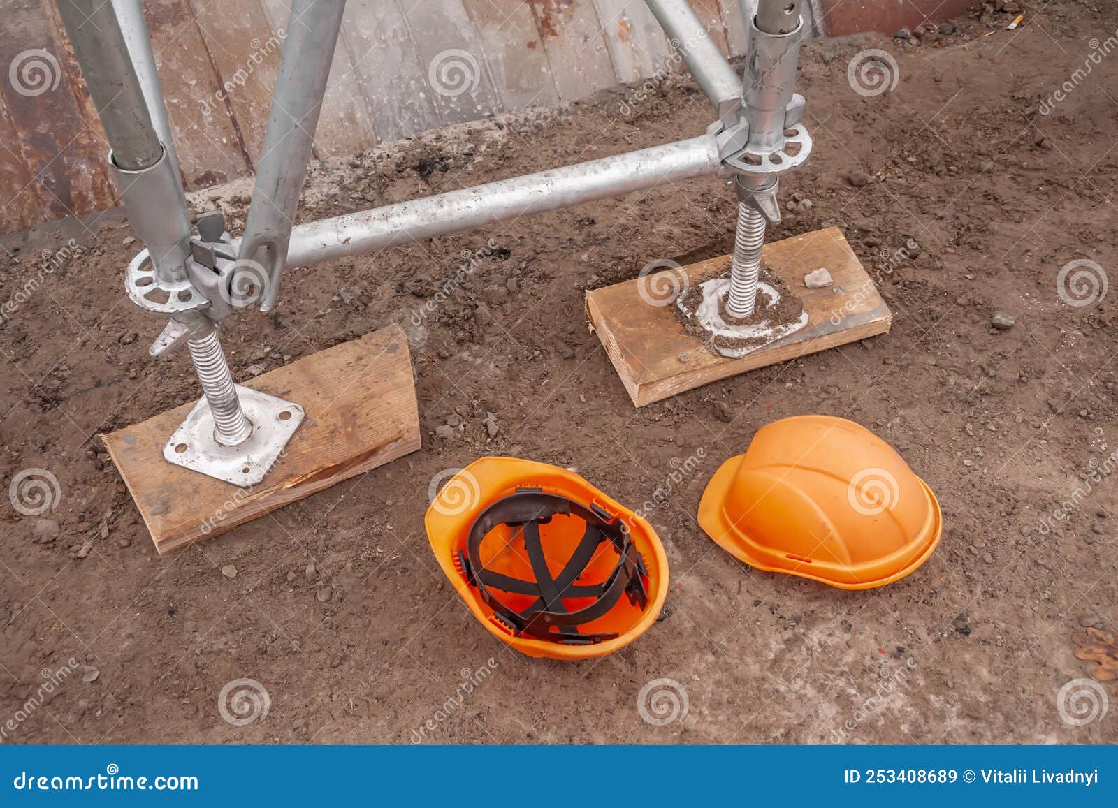 Two construction helmets stock image. Image of connection - 253408689