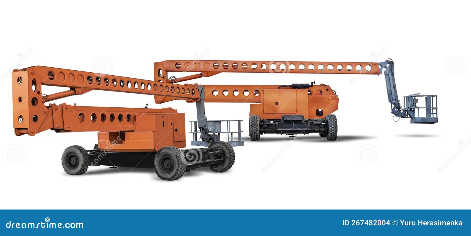 Two Construction Telescopic Towers or Work Platform for Lifting People ...