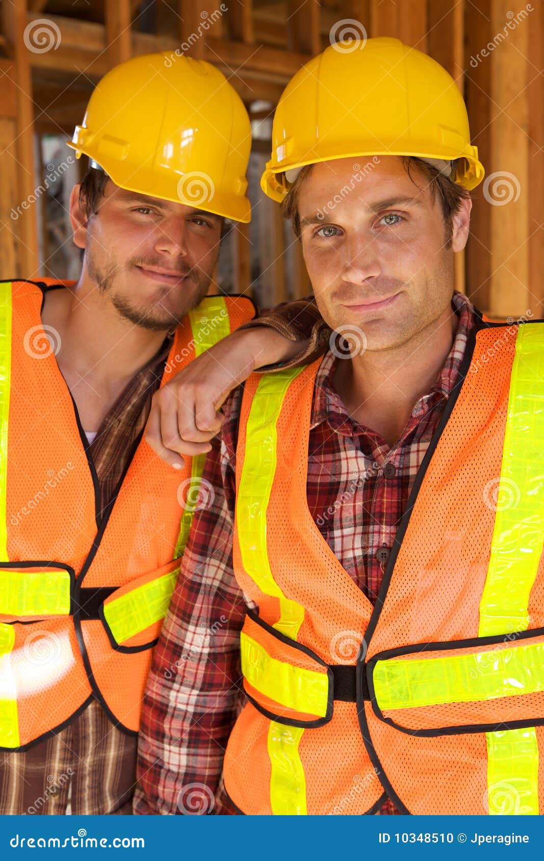 Two Construction Workers at the Job Stock Photo - Image of helmet ...