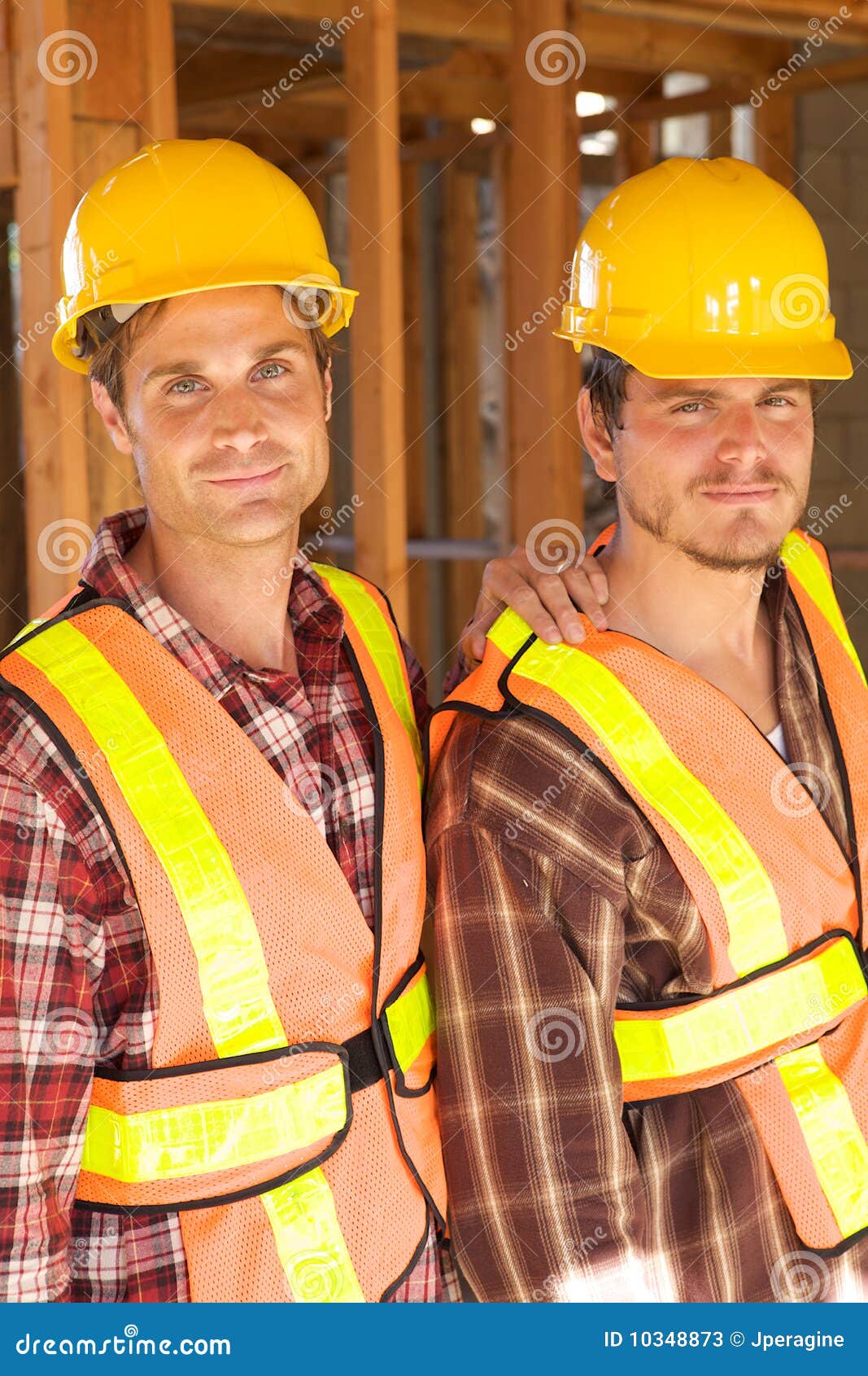 Two Construction Workers at the Job Stock Image - Image of helmet ...
