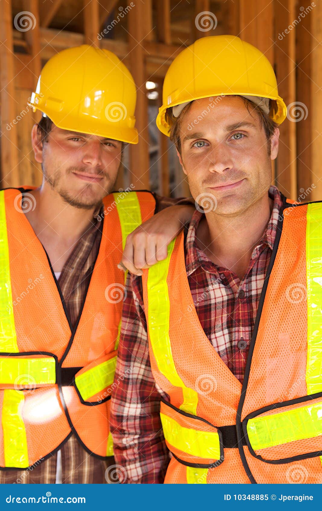 Two Construction Workers at the Job Stock Image - Image of post, adult ...