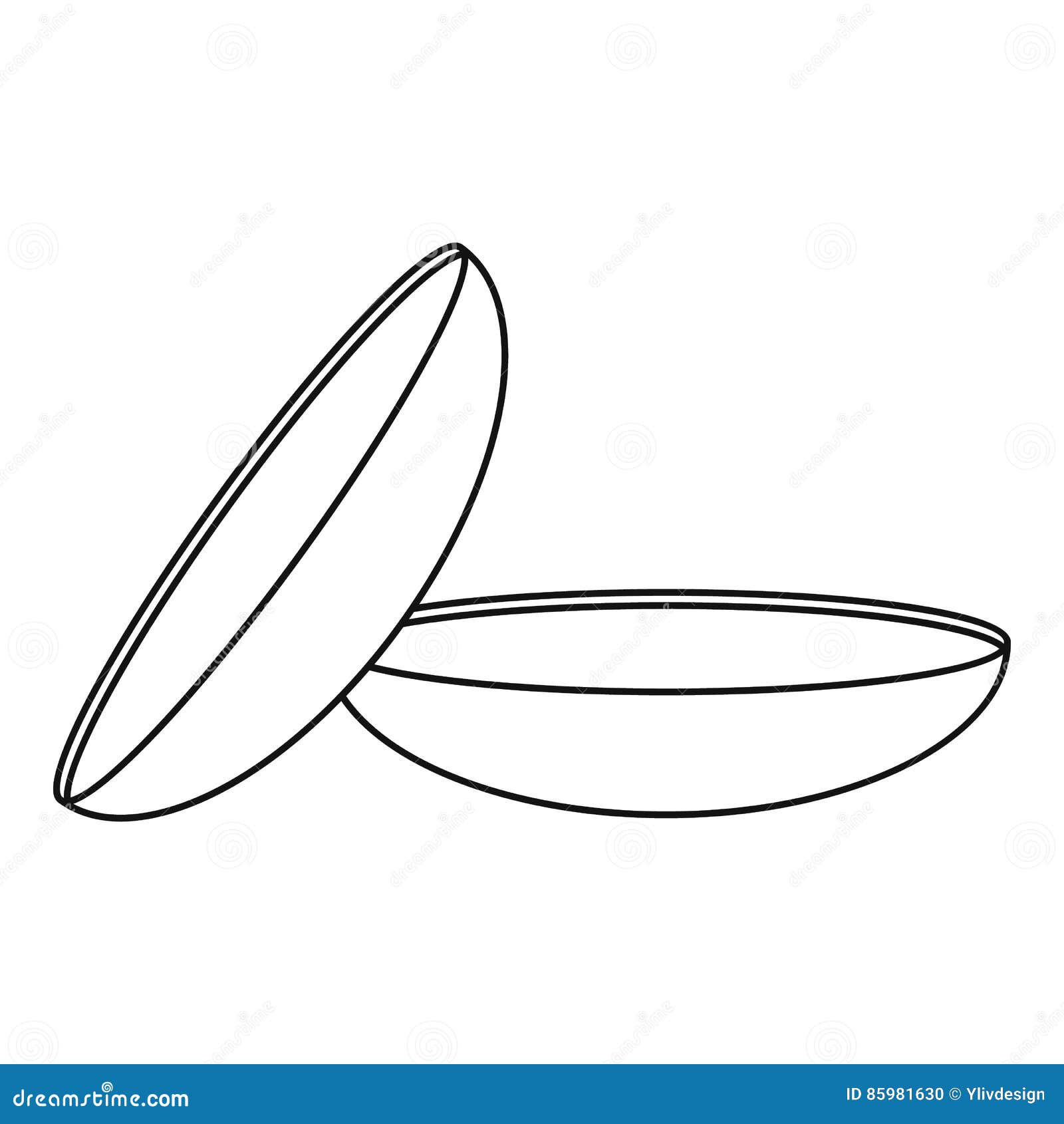 Two Contact Lenses Icon Outline Style Stock Vector Illustration Of