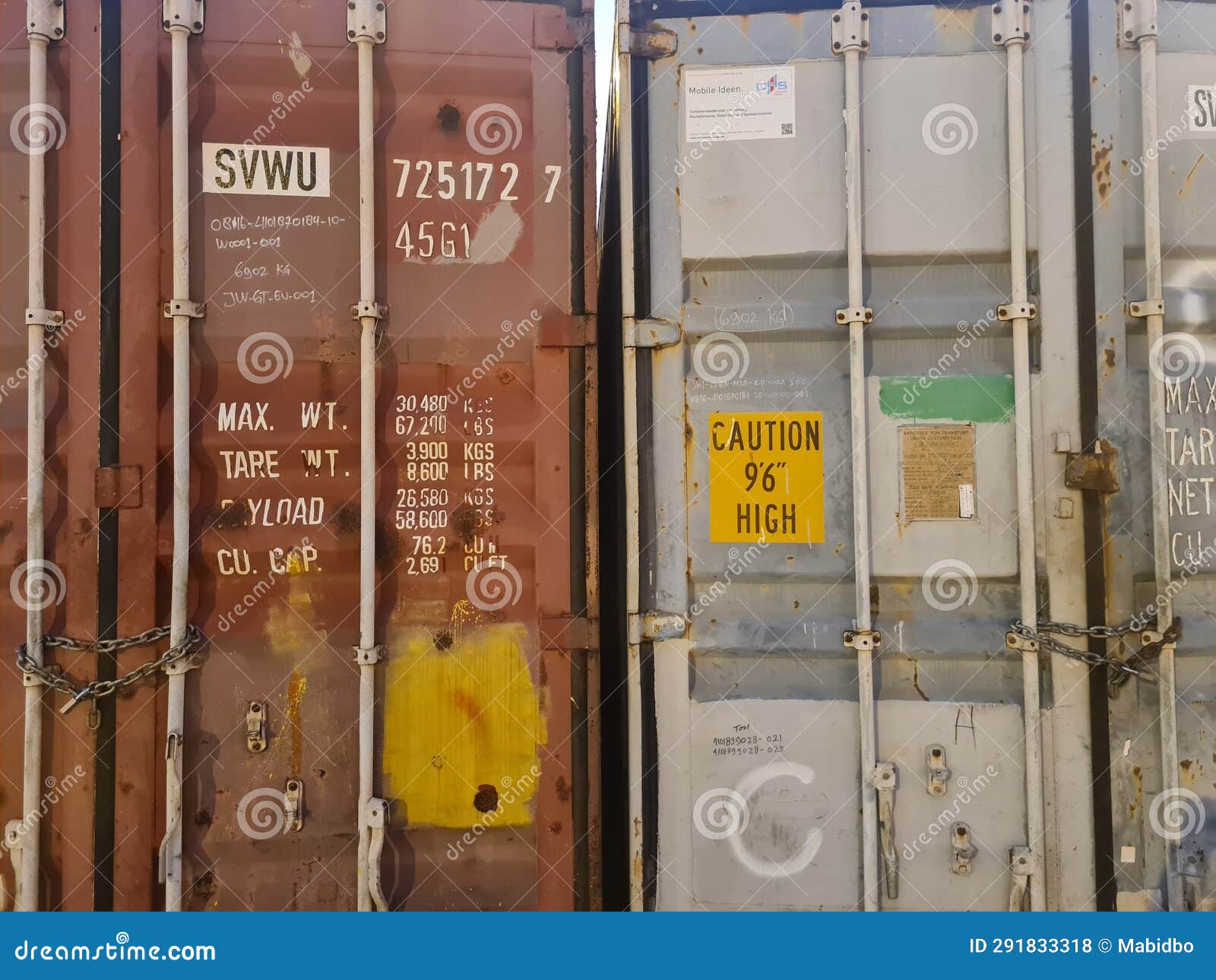 Two Containers Old Side by Side Abstract Editorial Stock Photo - Image ...