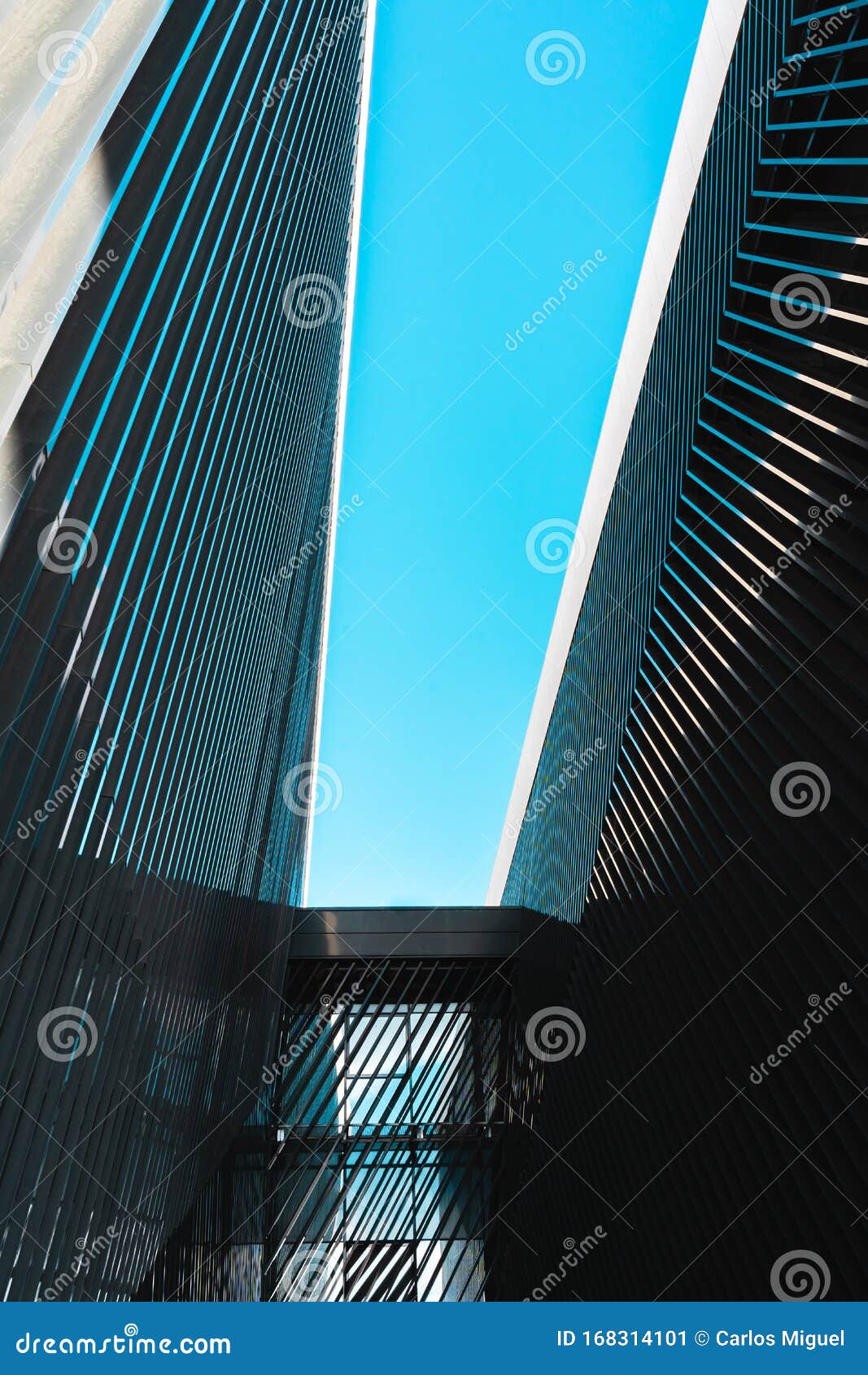Two Contiguous Buildings of Modern Architecture Stock Image - Image of ...