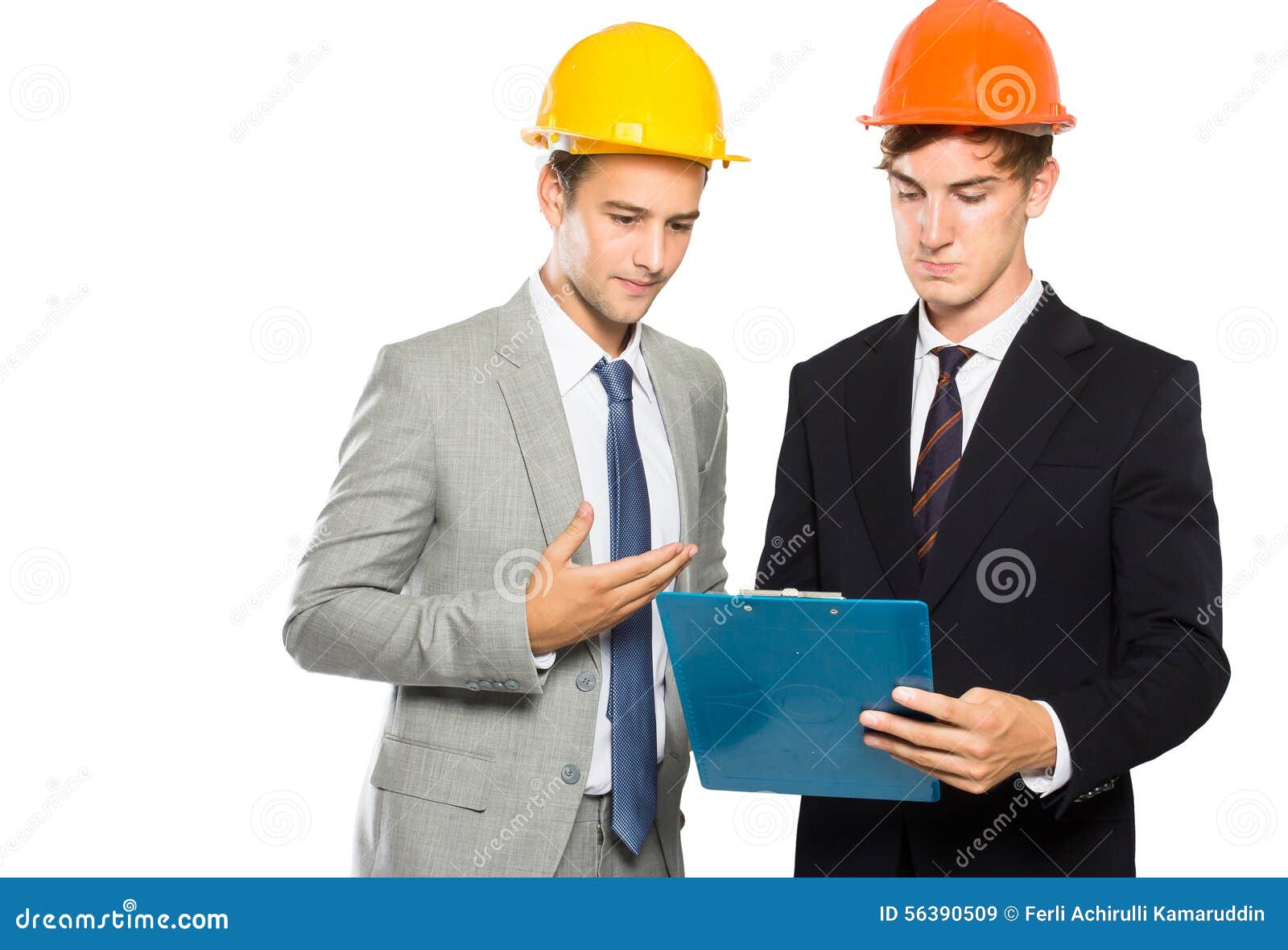 Two Contractor Discussing about Their Construction Stock Image - Image ...