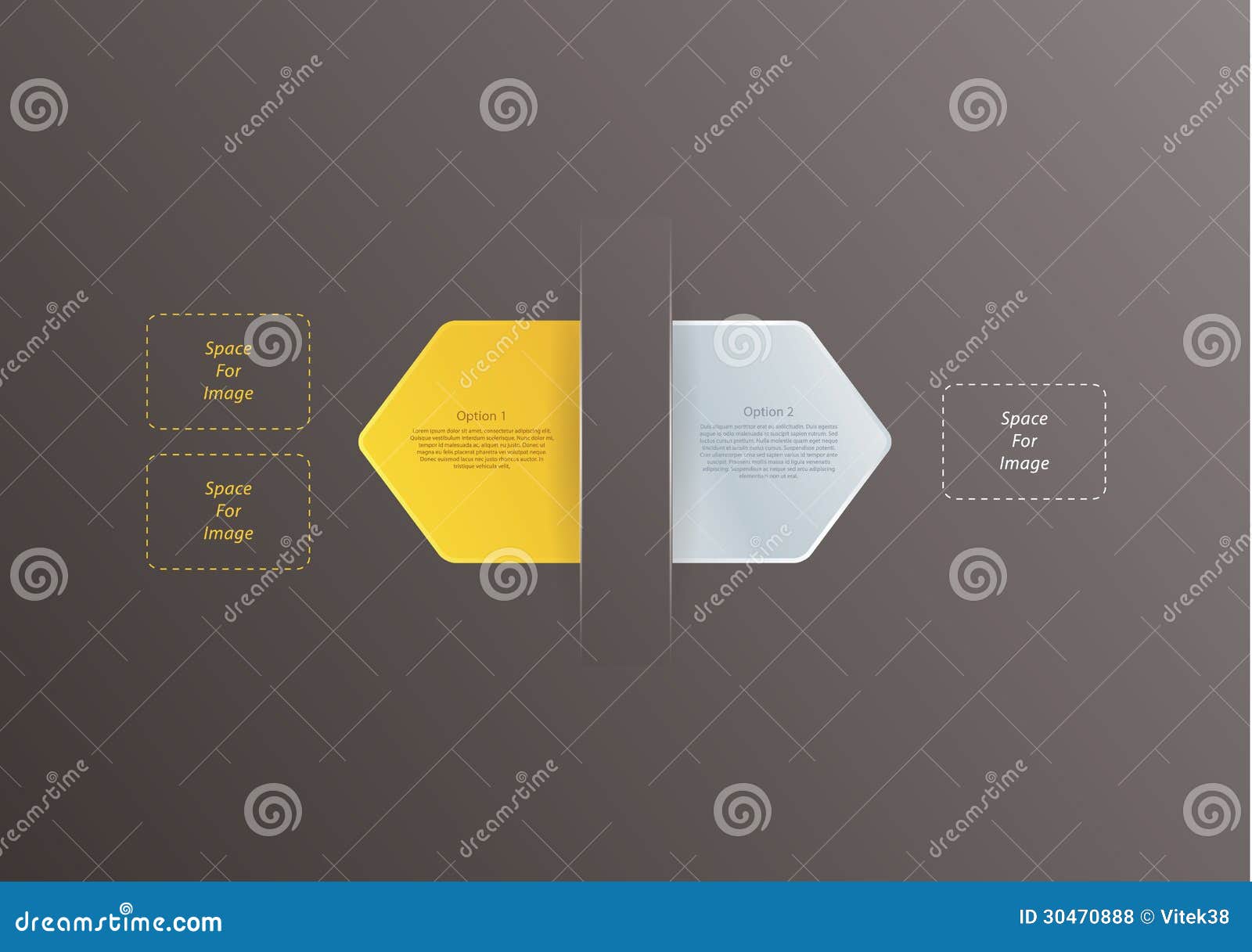 Two Contrast Arrows. Two Pointers with Space for Your Content Stock ...