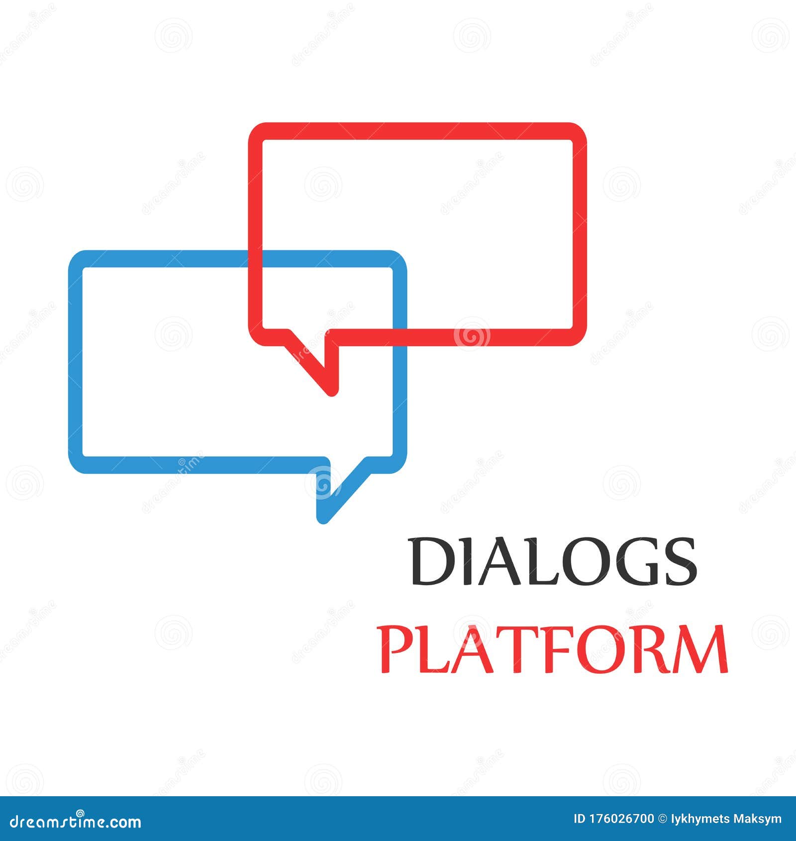 Two Conversation Balloons in Flat Design, for Chat Application Logo ...
