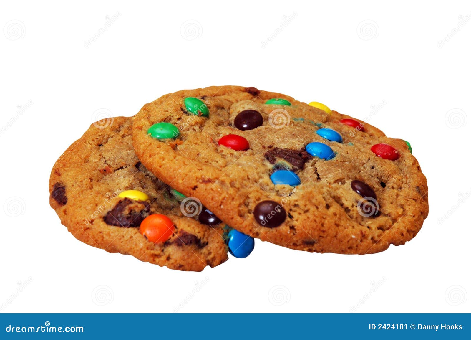 Two Cookies stock image. Image of treat, isolated, indulgence - 2424101
