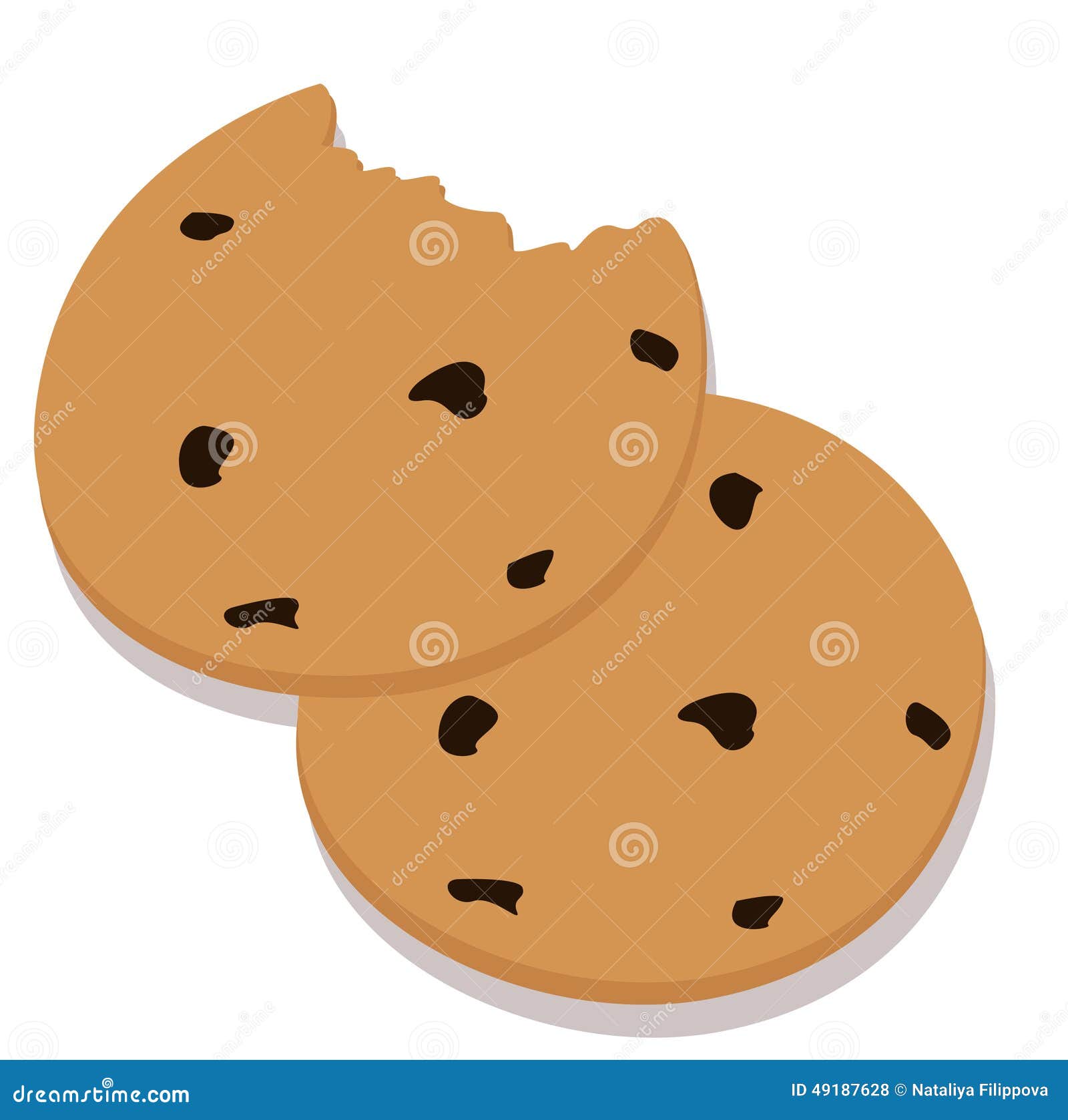 Two cookies stock vector. Illustration of sweet, food - 49187628