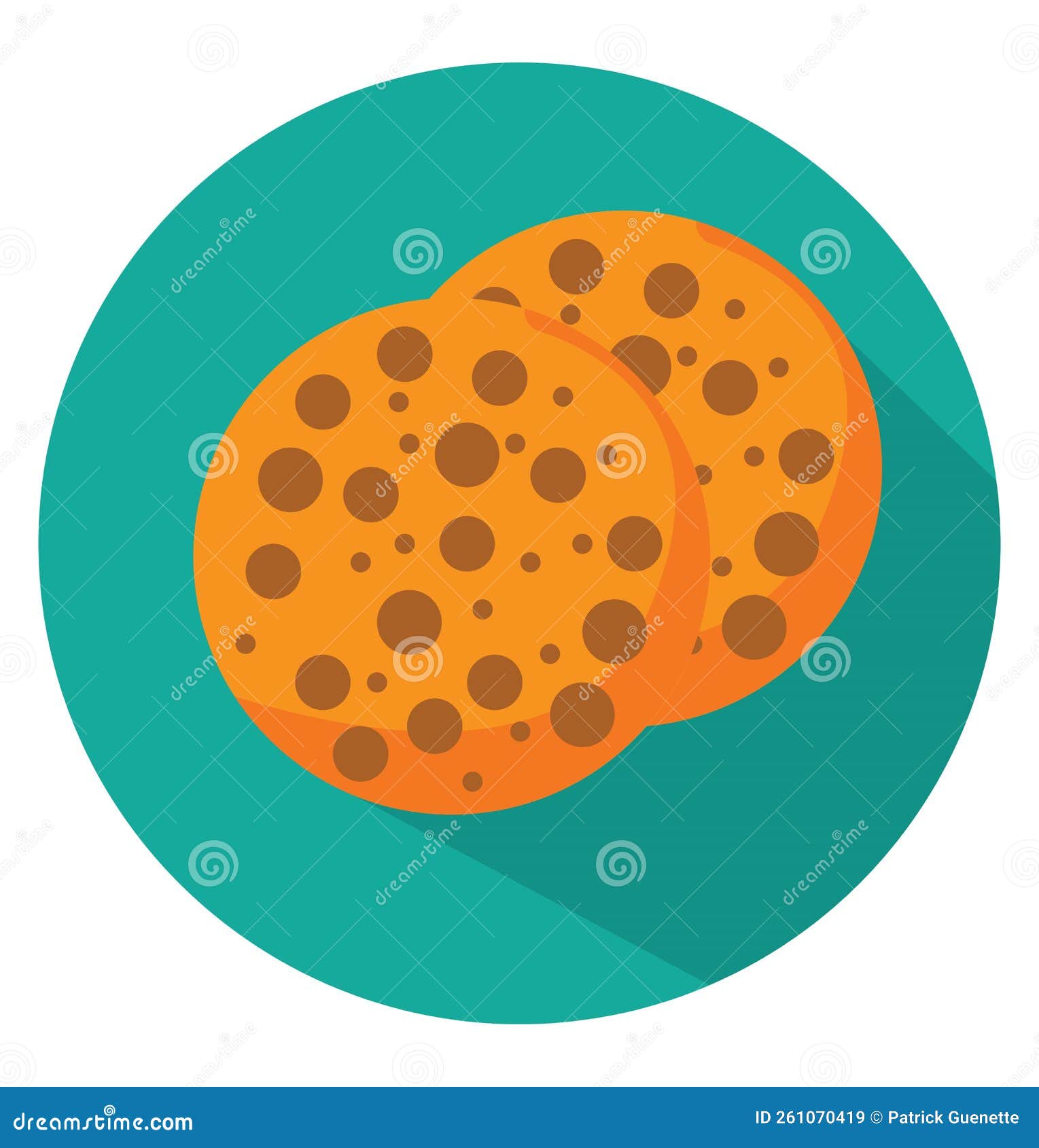 Two cookies, icon stock vector. Illustration of white - 261070419