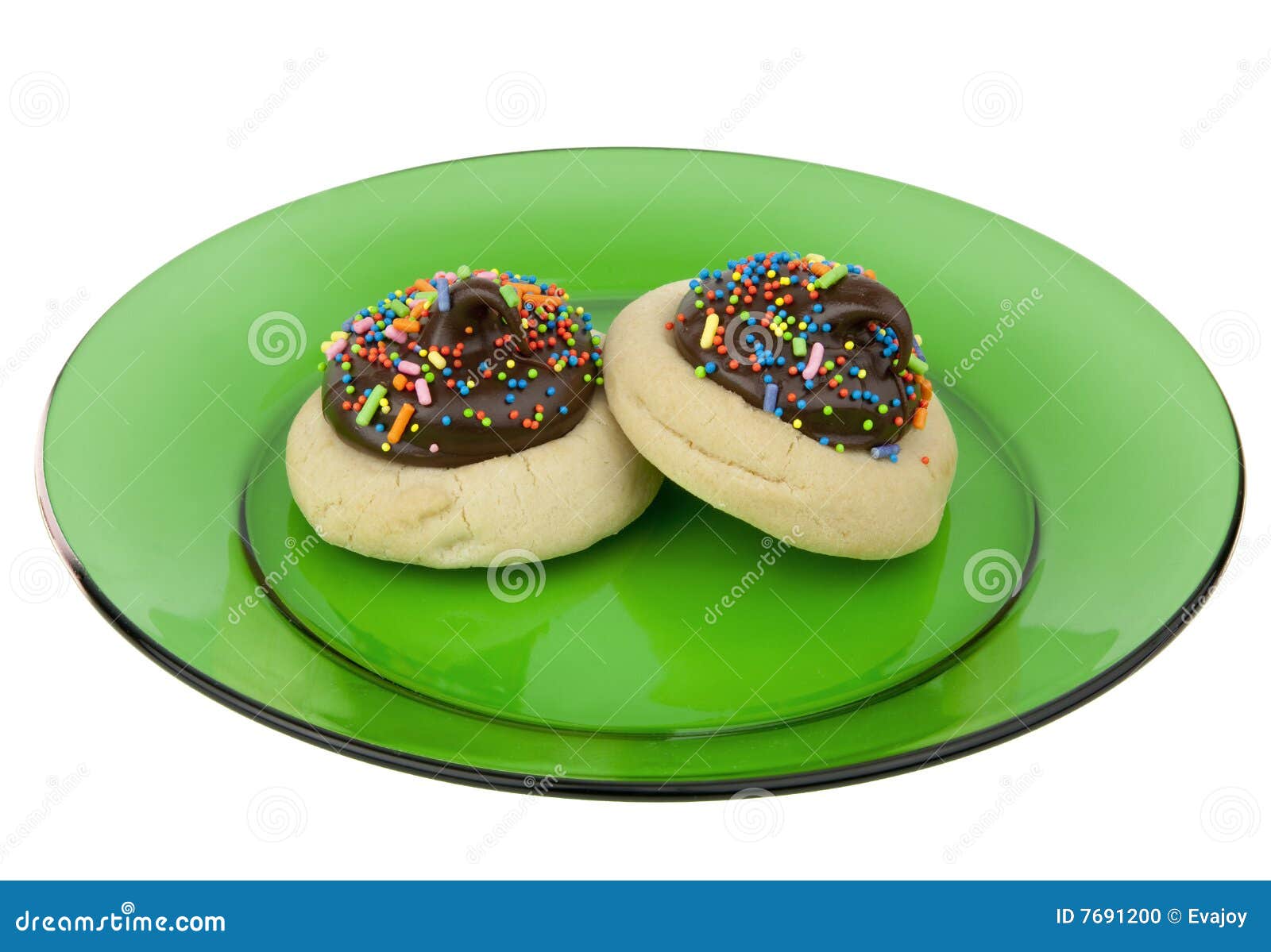Two cookies on plate stock photo. Image of glass, white - 7691200