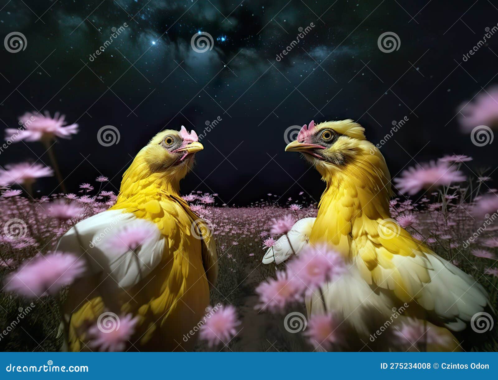 Two Cool Chickens Pose. Despite Being in an Unfamiliar Environment ...