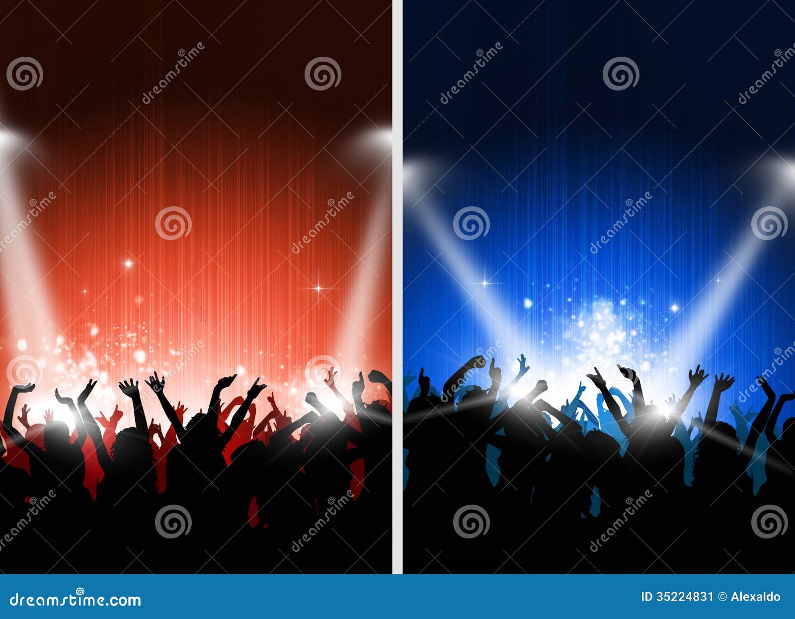 Two Cool Party Posters stock illustration. Illustration of bokeh - 35224831