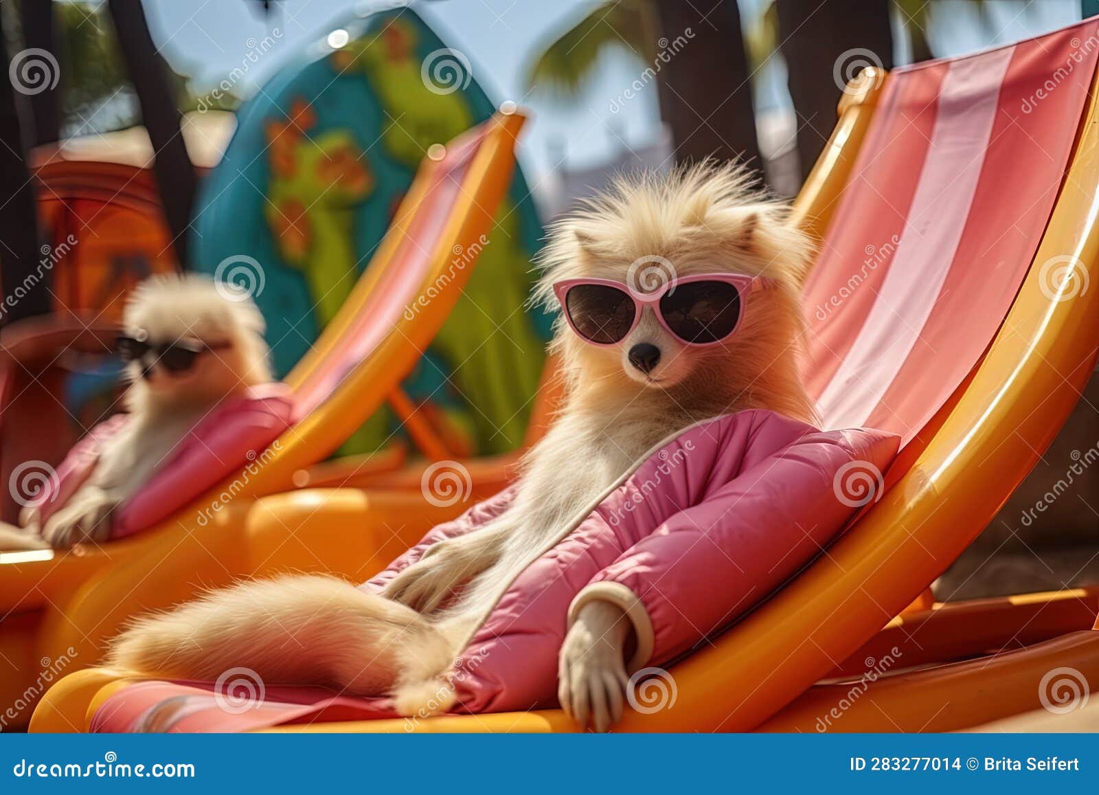 Two Cool Skunks with Sun Glasses on Summer Vacation at the Beach ...